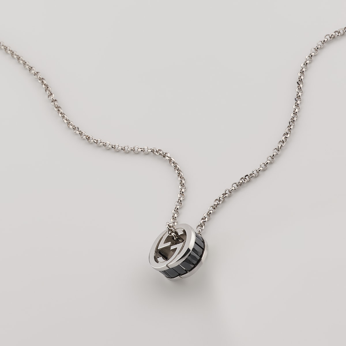 Gucci Interlocking crystal pendant necklace in 925 sterling silver ...