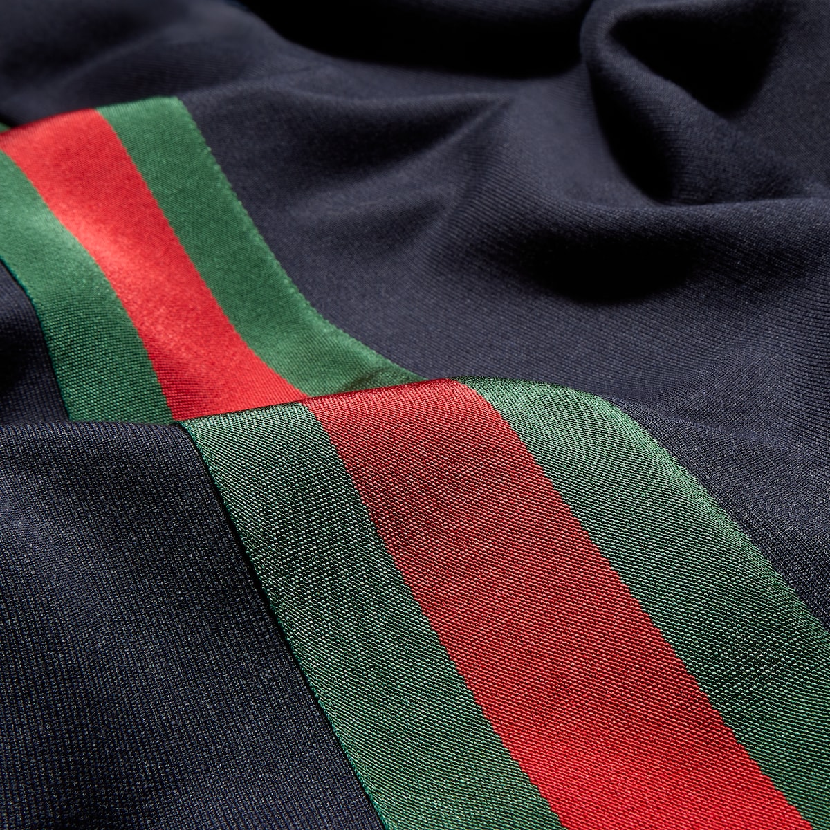 Silk cotton sportswear pants with Web in dark blue | GUCCI® US