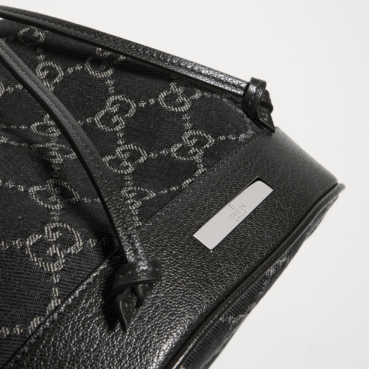 Gucci Venice small bucket bag in black GG denim | GUCCI® SA
