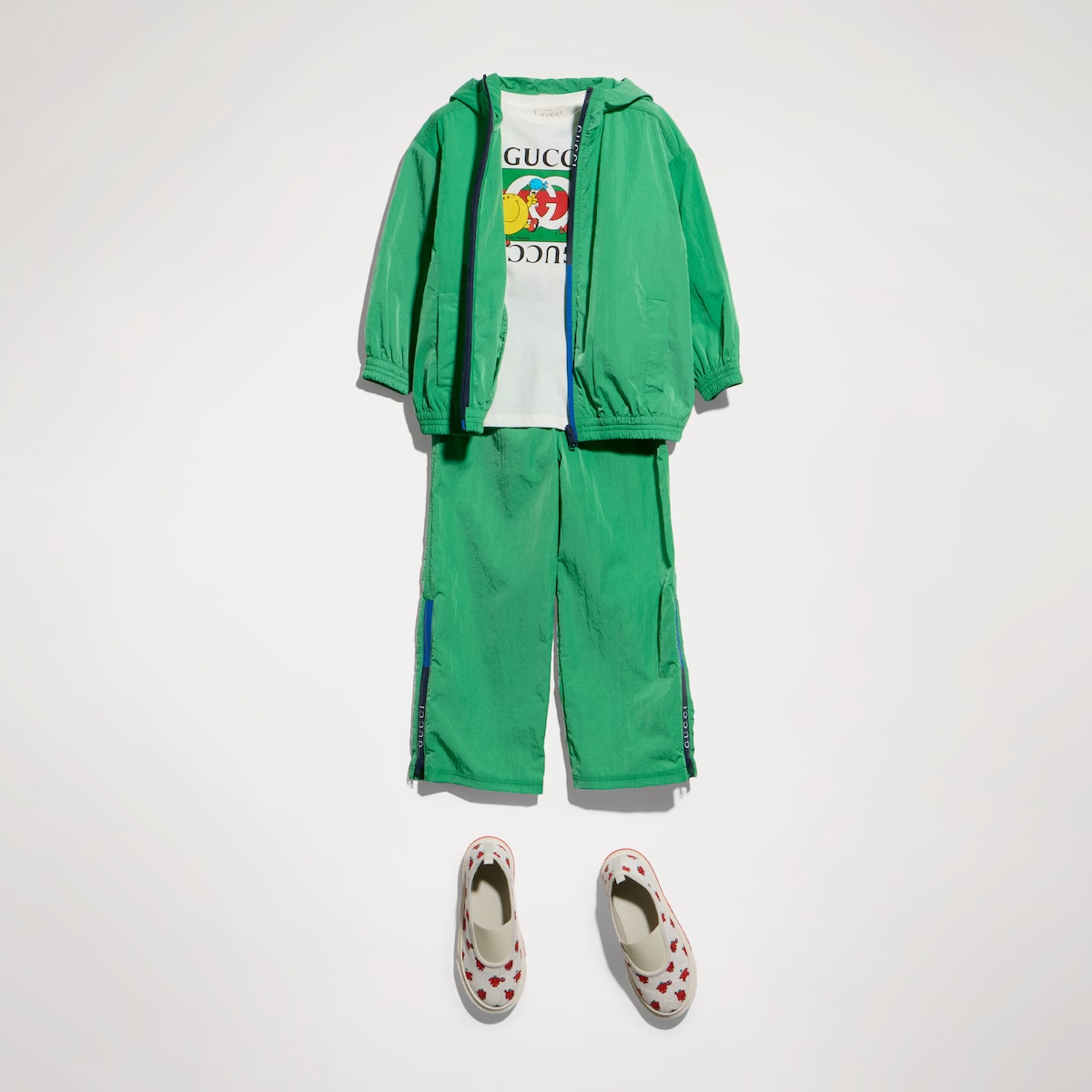 Children's nylon froissé jacket in green | GUCCI® NL
