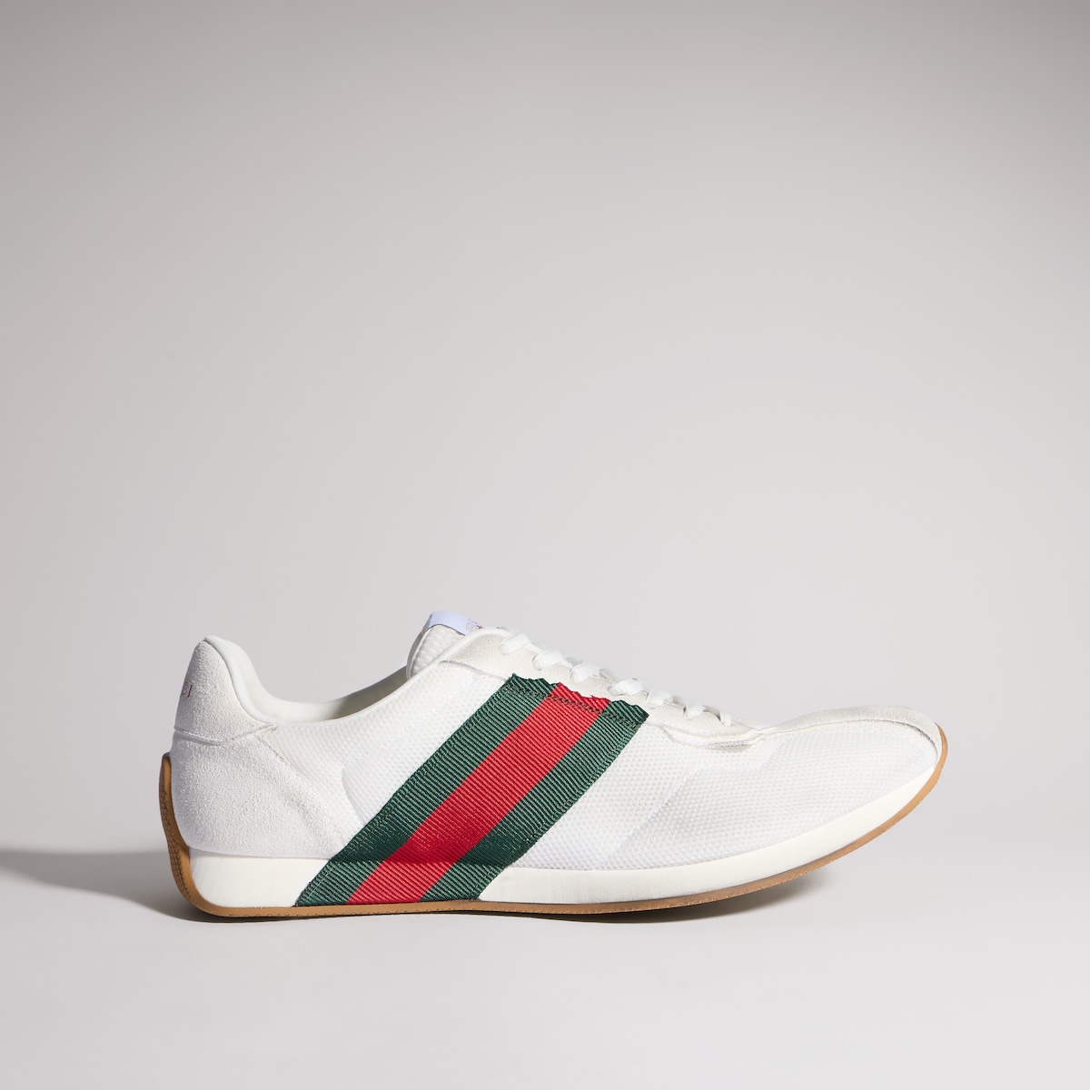 Men's Gucci Tempo sneaker in white mesh and suede | GUCCI® US