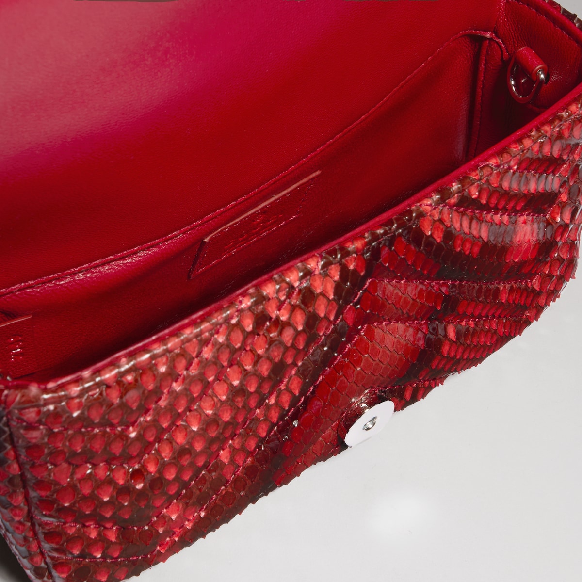 GG Marmont python mini shoulder bag in deep red | GUCCI® US