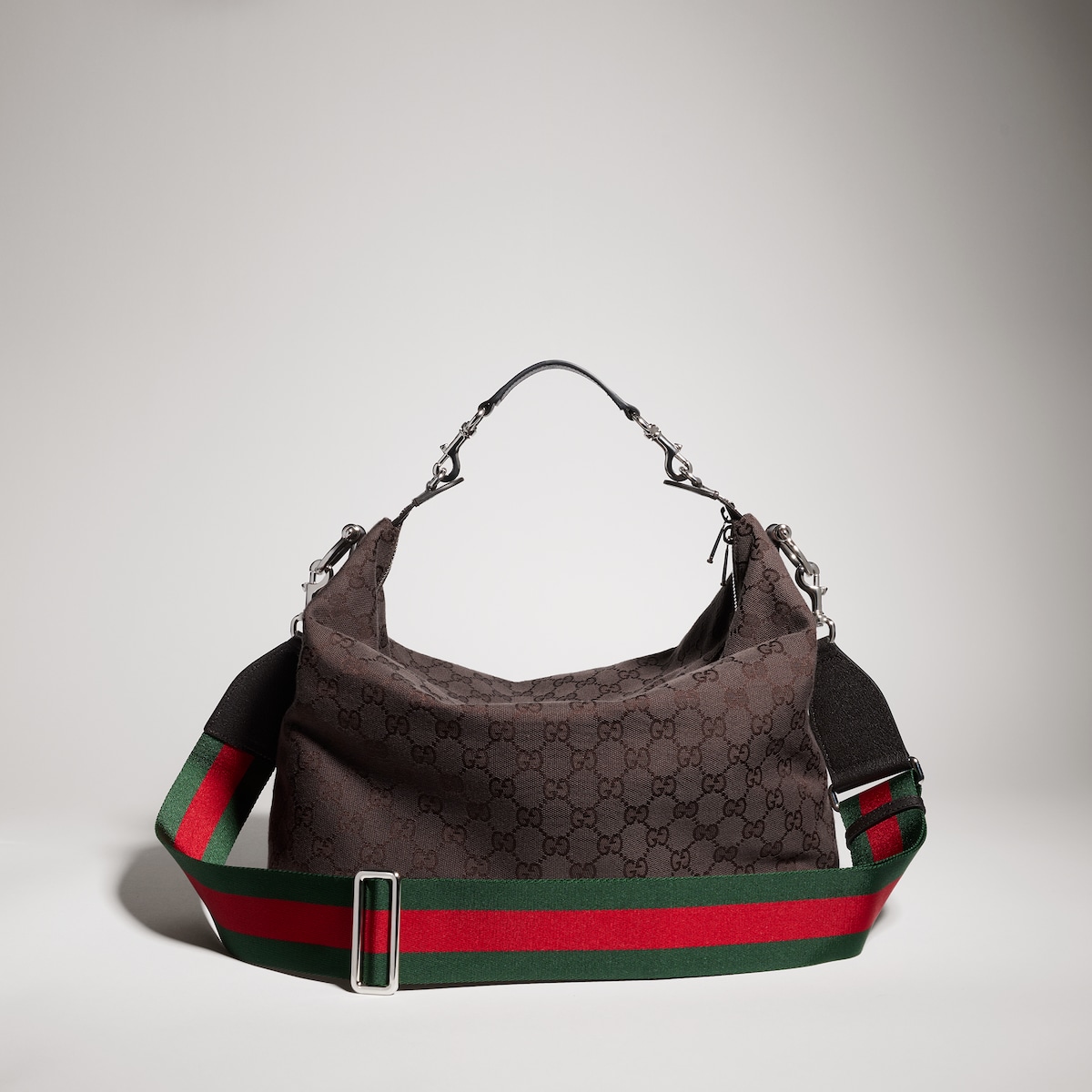 Brera medium crossbody bag in dark brown GG canvas | GUCCI® CH