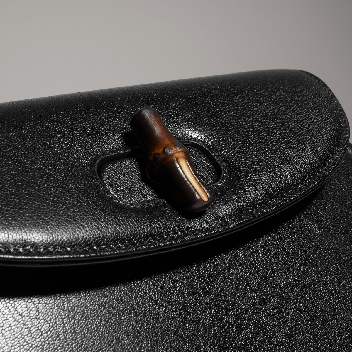 Small shoulder bag with bamboo in black leather | GUCCI® NZ