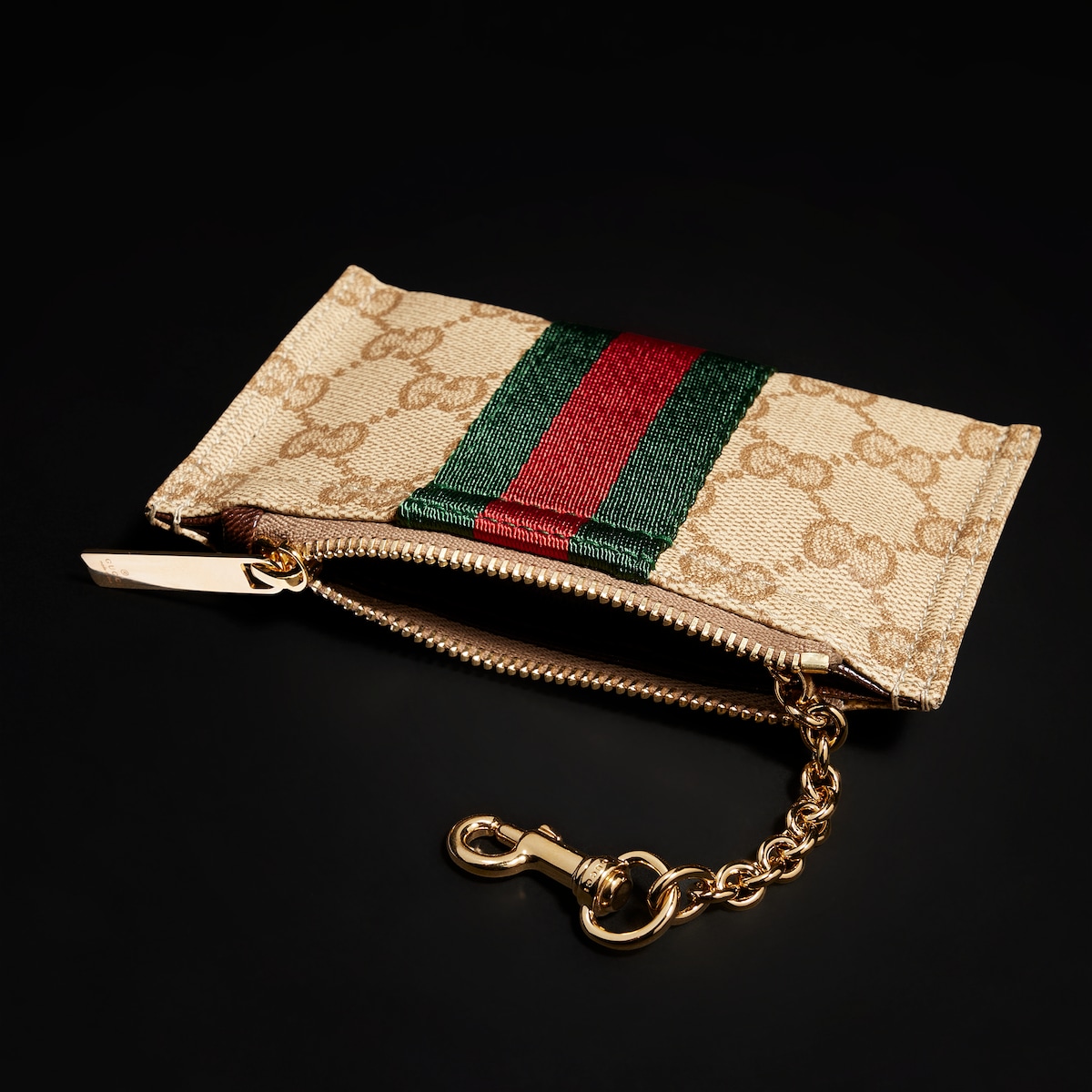 Mini pouch with Web in sand and brown GG canvas | GUCCI® US