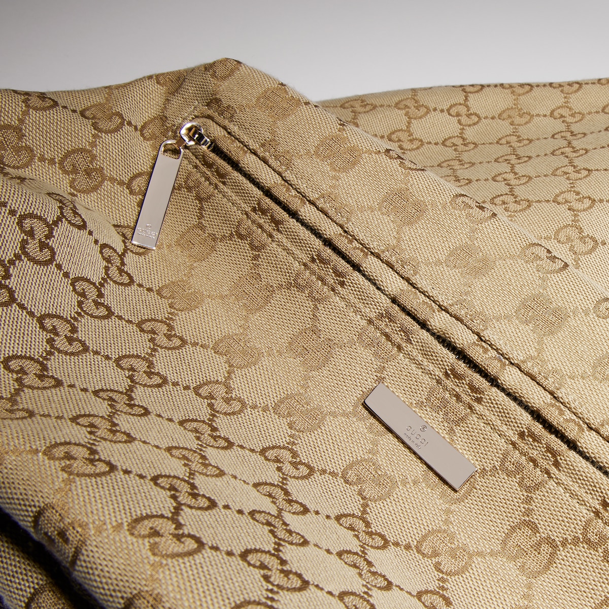 Large Gucci Tag backpack in sand and brown GG canvas | GUCCI® CA