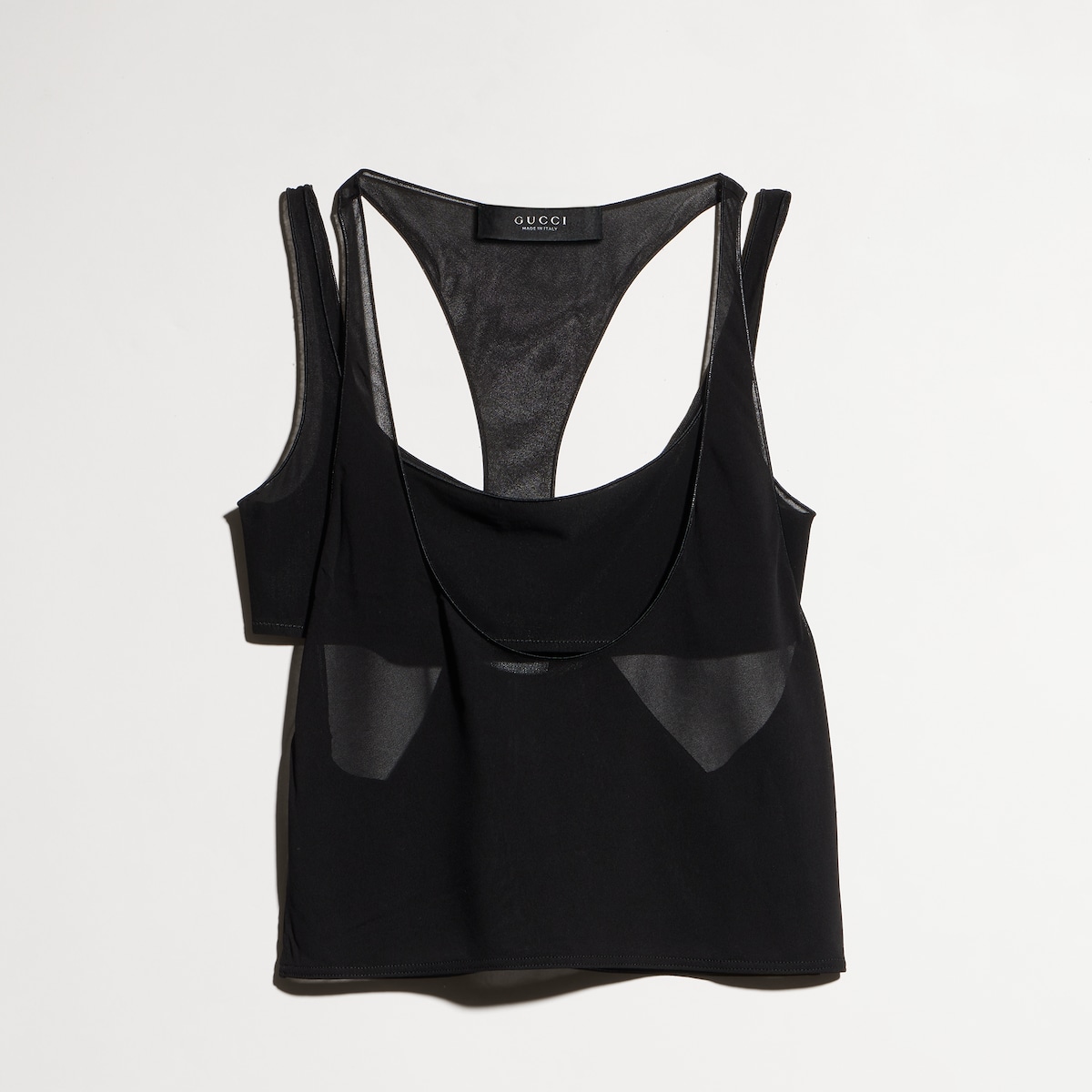 Light crêpe jersey bralette set in black | GUCCI® US