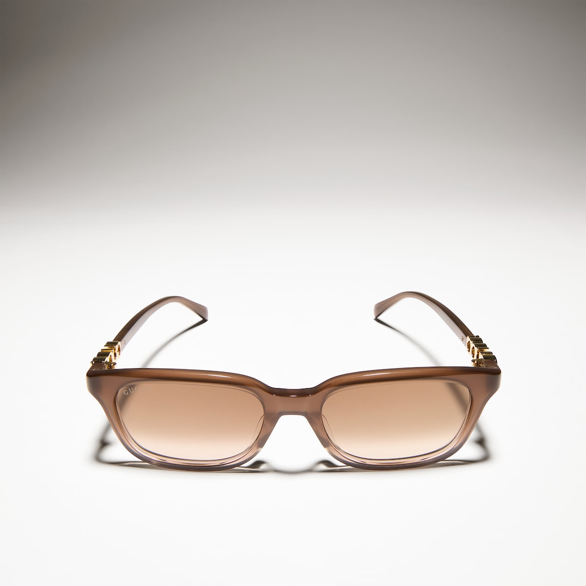 Rectangular-frame sunglasses in brown gradient | GUCCI® NZ