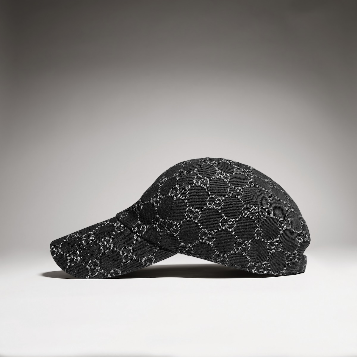 Casquette de baseball en denim de coton GG en toile GG d'origine noire ...