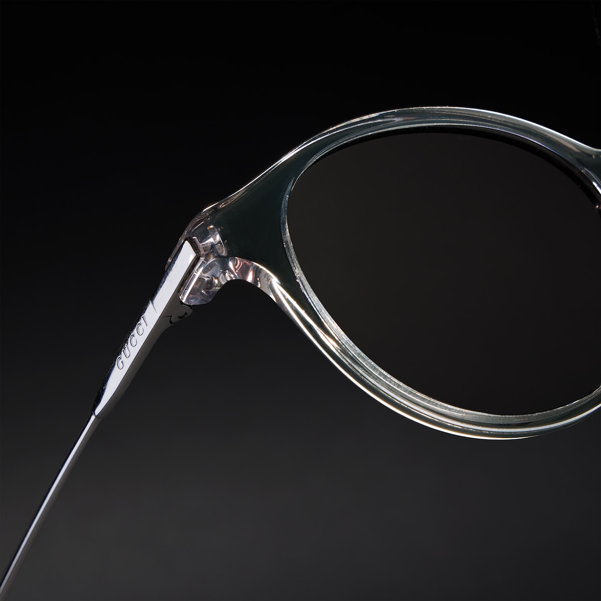 Round optical frame in grey acetate | GUCCI® US