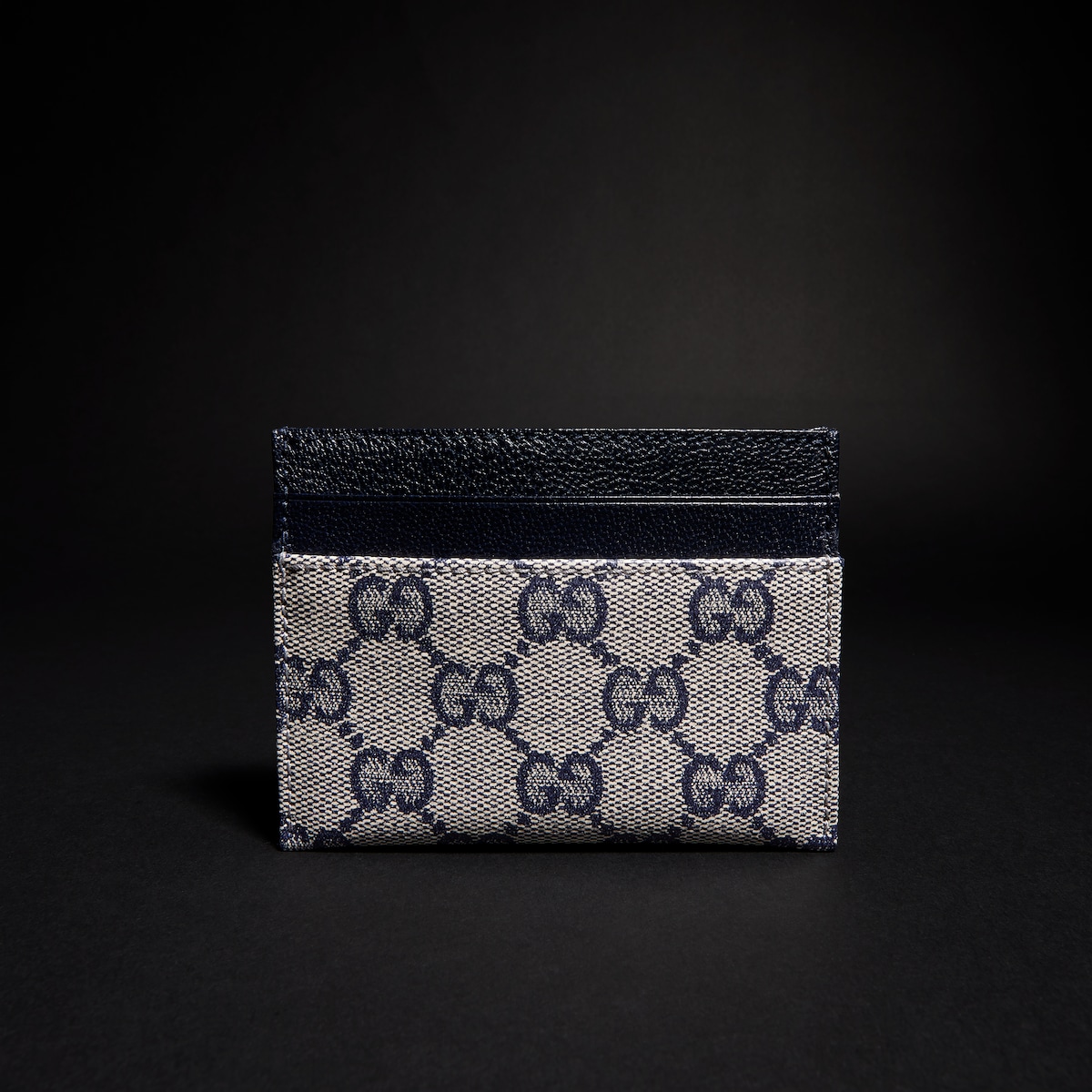 Gucci Essence Classic card case in blue GG canvas | GUCCI® US