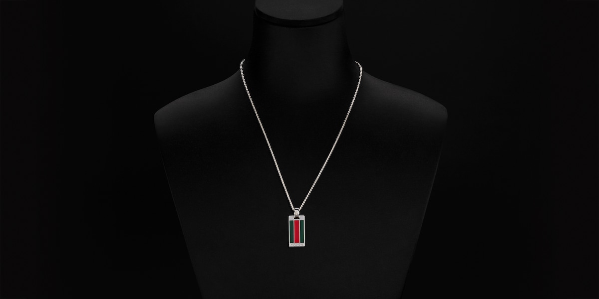Pendant chain necklace with Web in 925 sterling silver | GUCCI® US