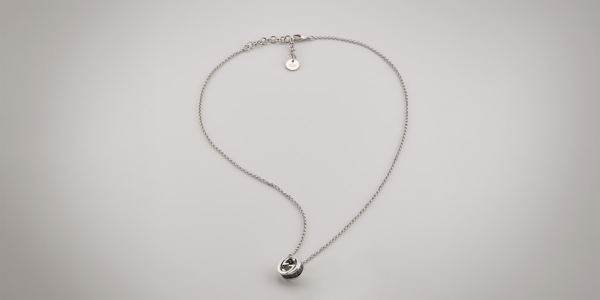 Gucci Interlocking crystal pendant necklace in 925 sterling silver ...