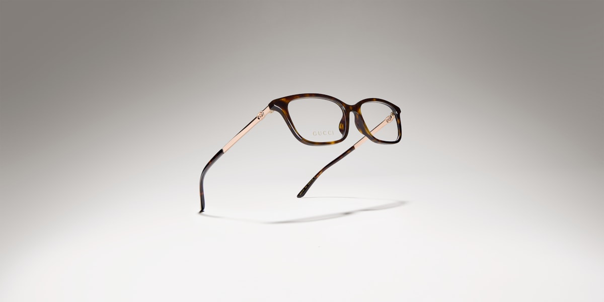 Rectangular optical frame in brown tortoiseshell | GUCCI® ZA