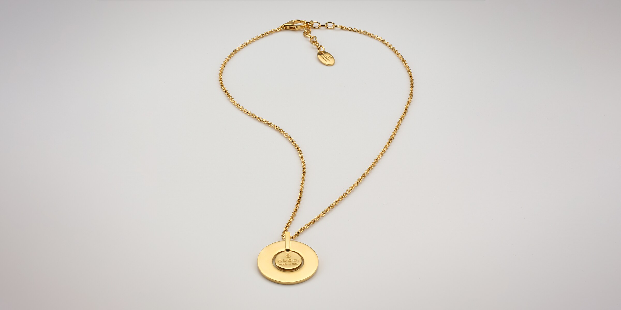Gucci Trademark pendant necklace in gold-toned brass | GUCCI® AU