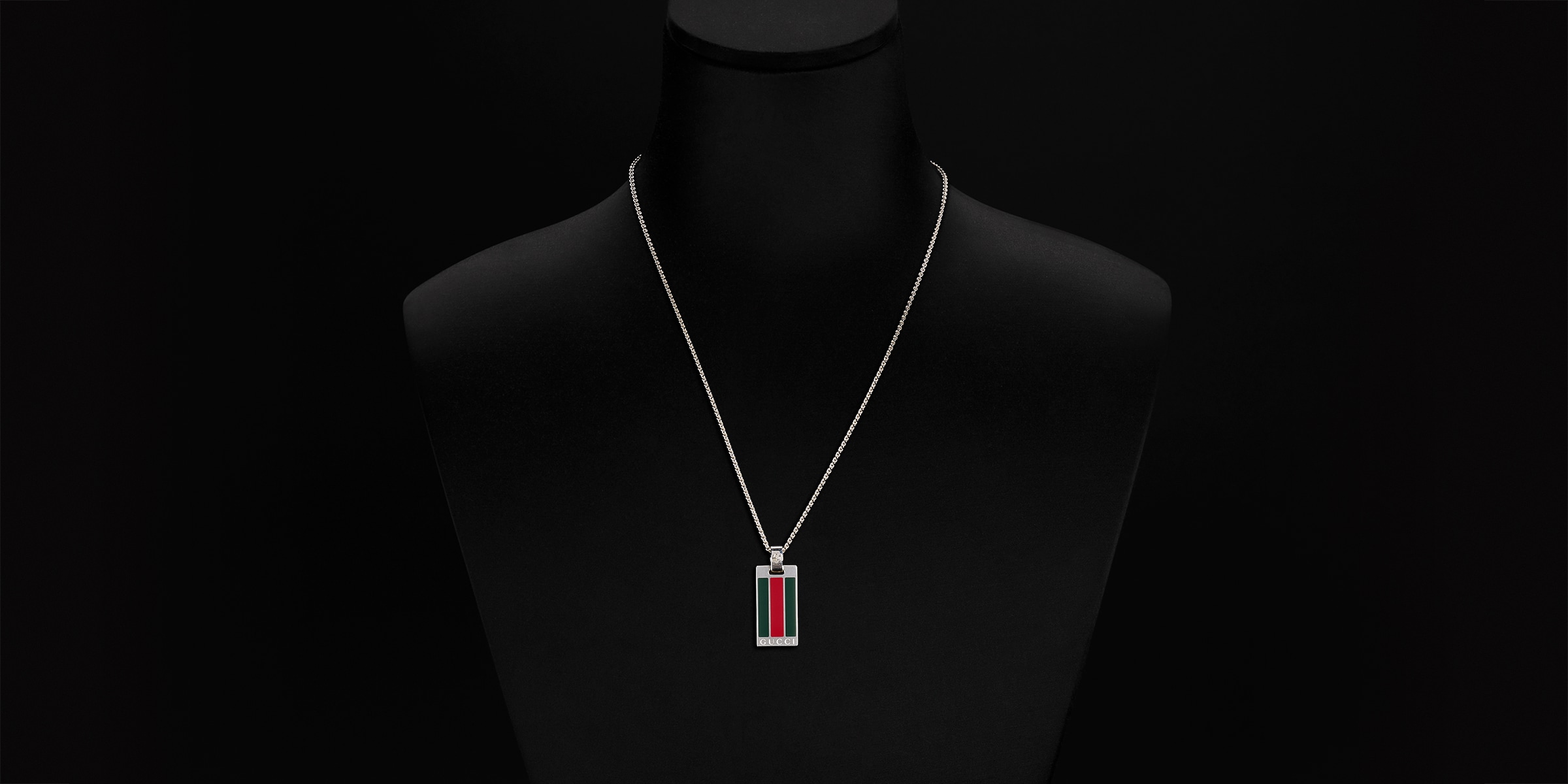 Pendant chain necklace with Web in 925 sterling silver | GUCCI® US