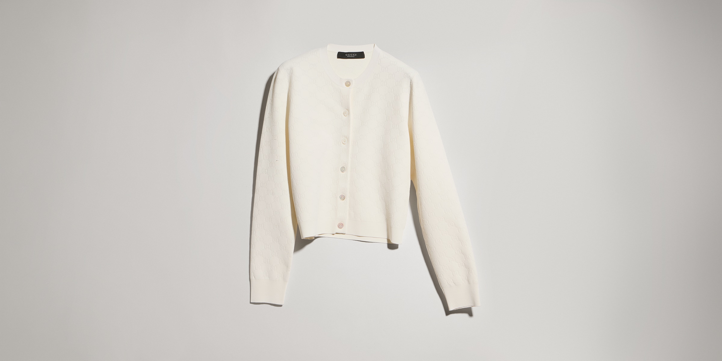 GG fine viscose jacquard cardigan in white | GUCCI® CH