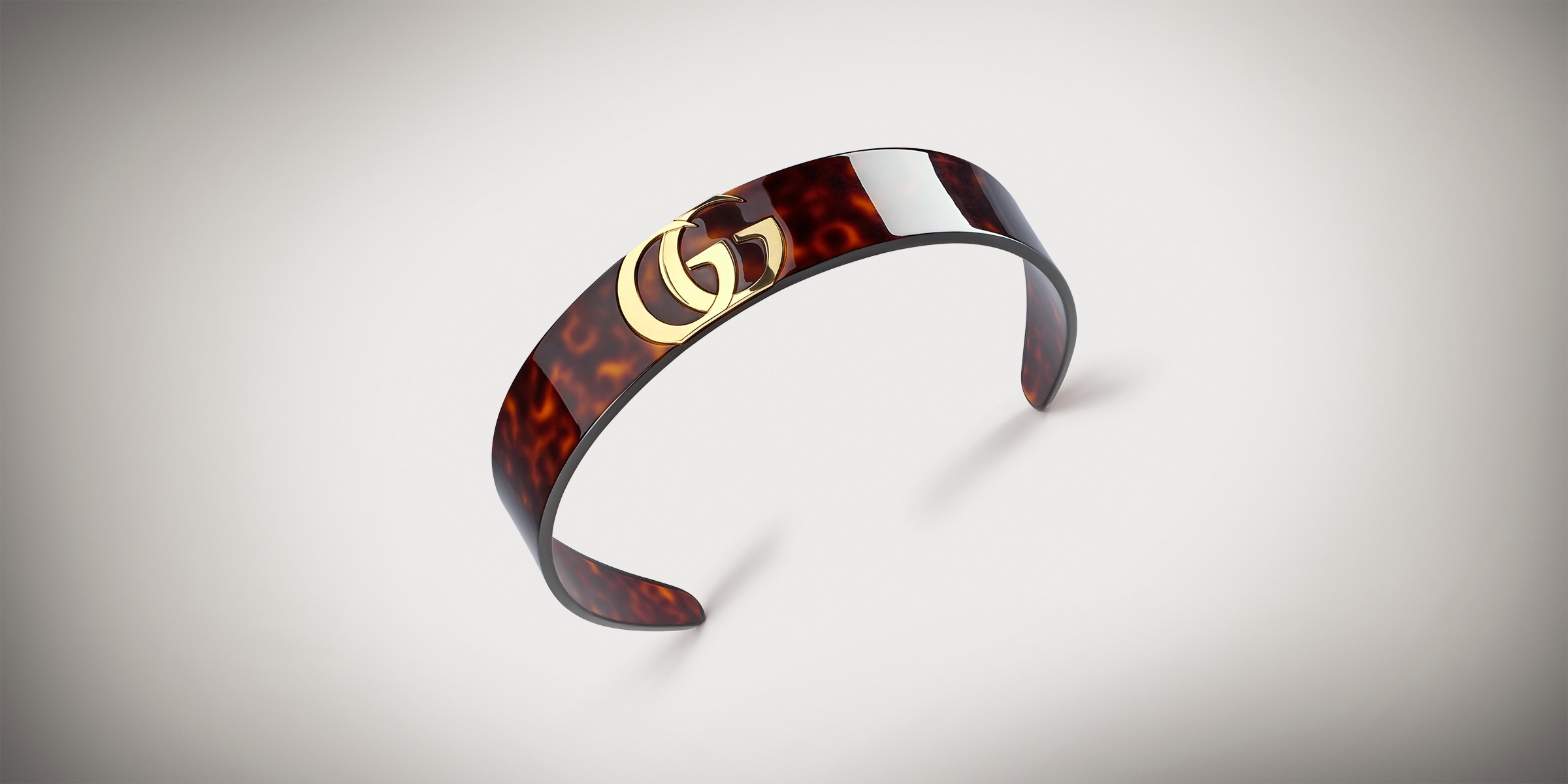 Hair band with Double G in brown tortoiseshell resin | GUCCI® UK