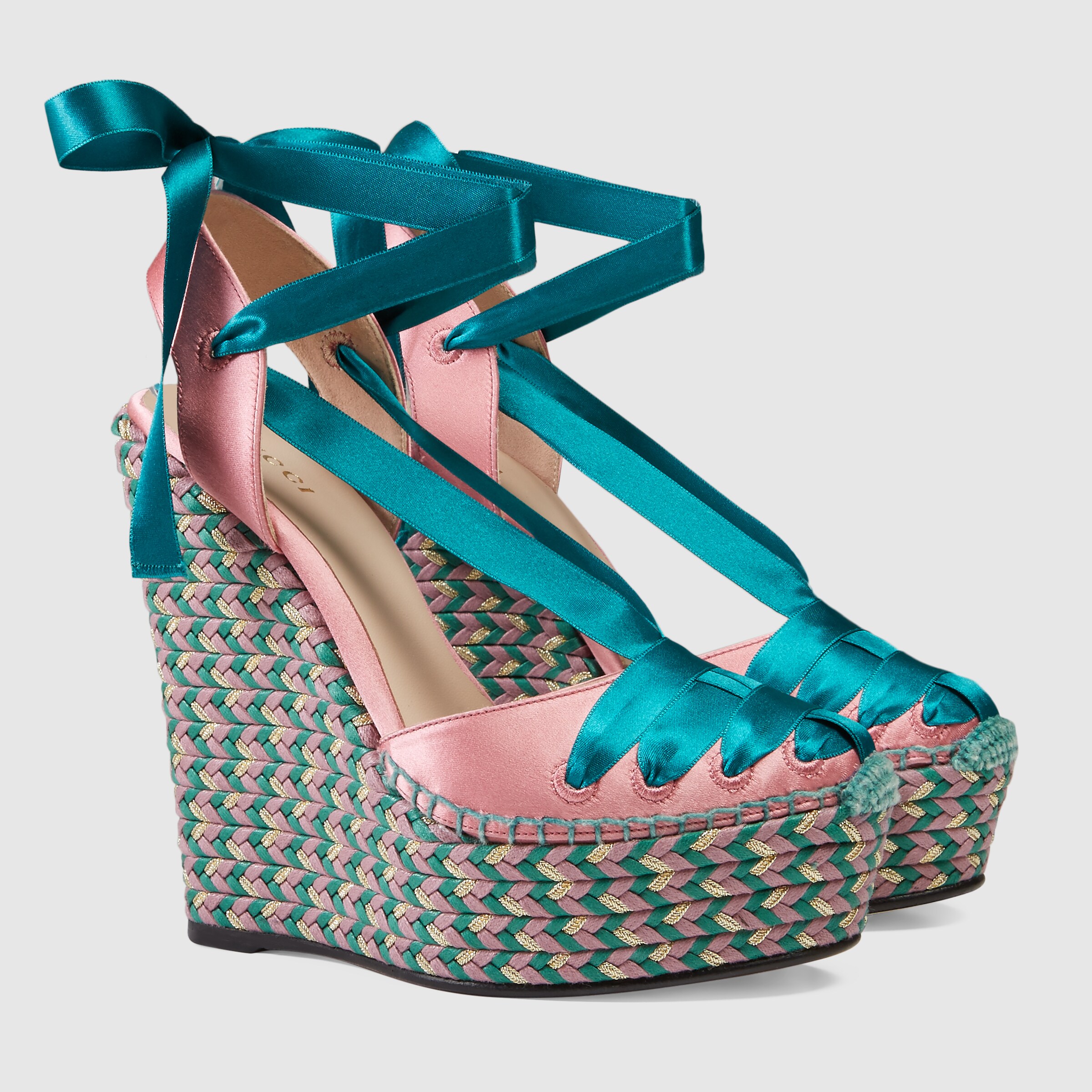 Gucci Women - Satin wrap wedge - 408225KPYC05871