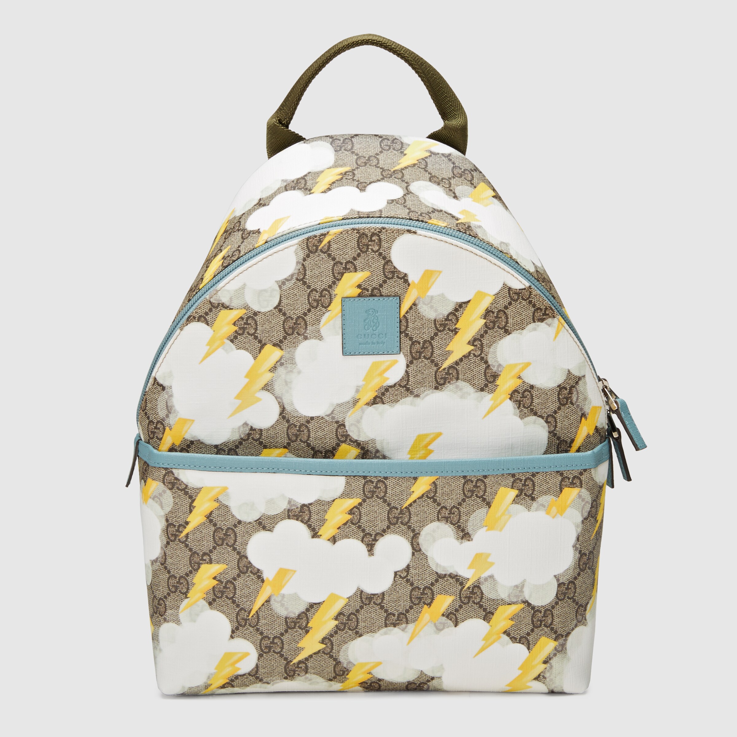 Children's GG lightning backpack in GG Supreme/light blue | GUCCI ...