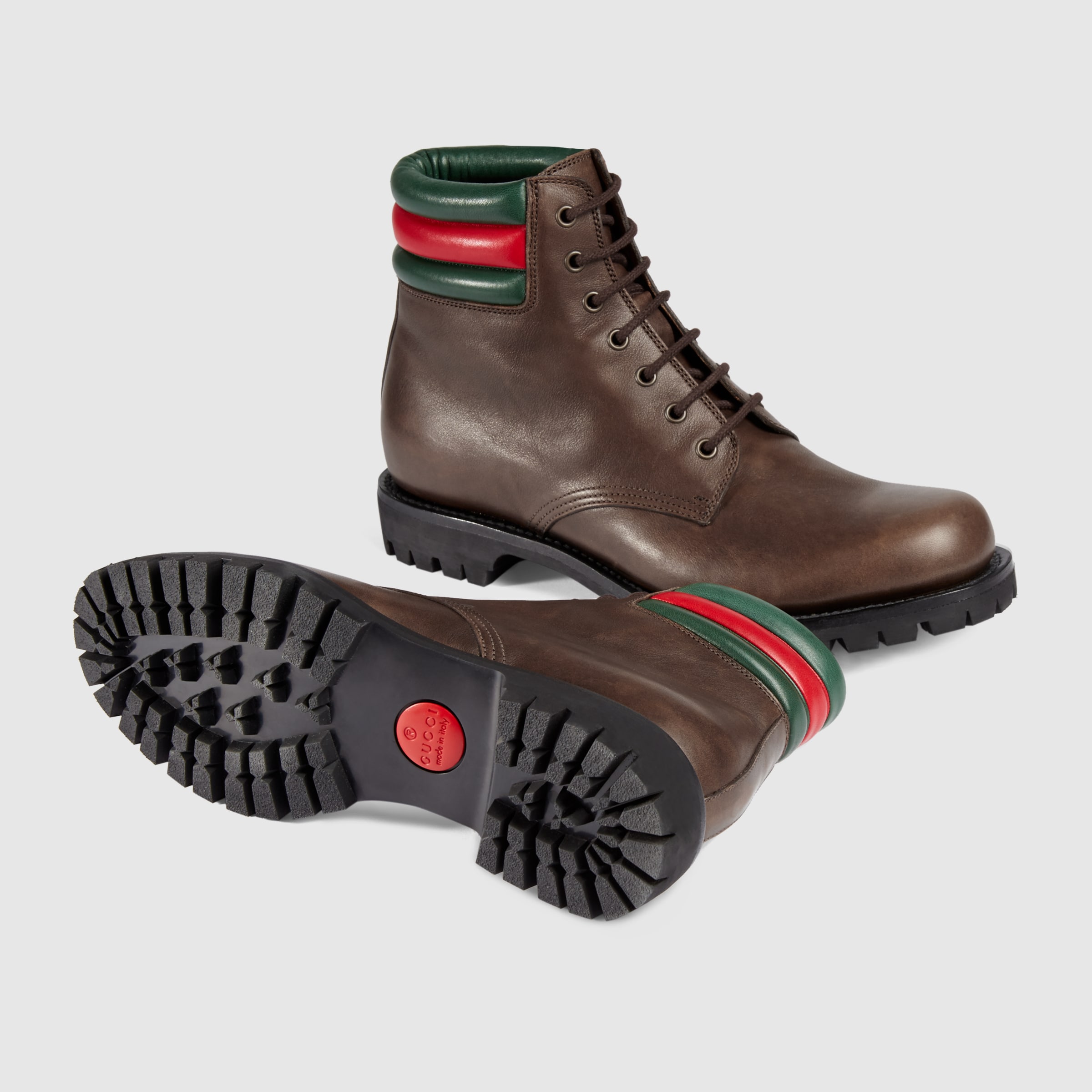 Gucci Men Leather Boot With Web 429220abma02180