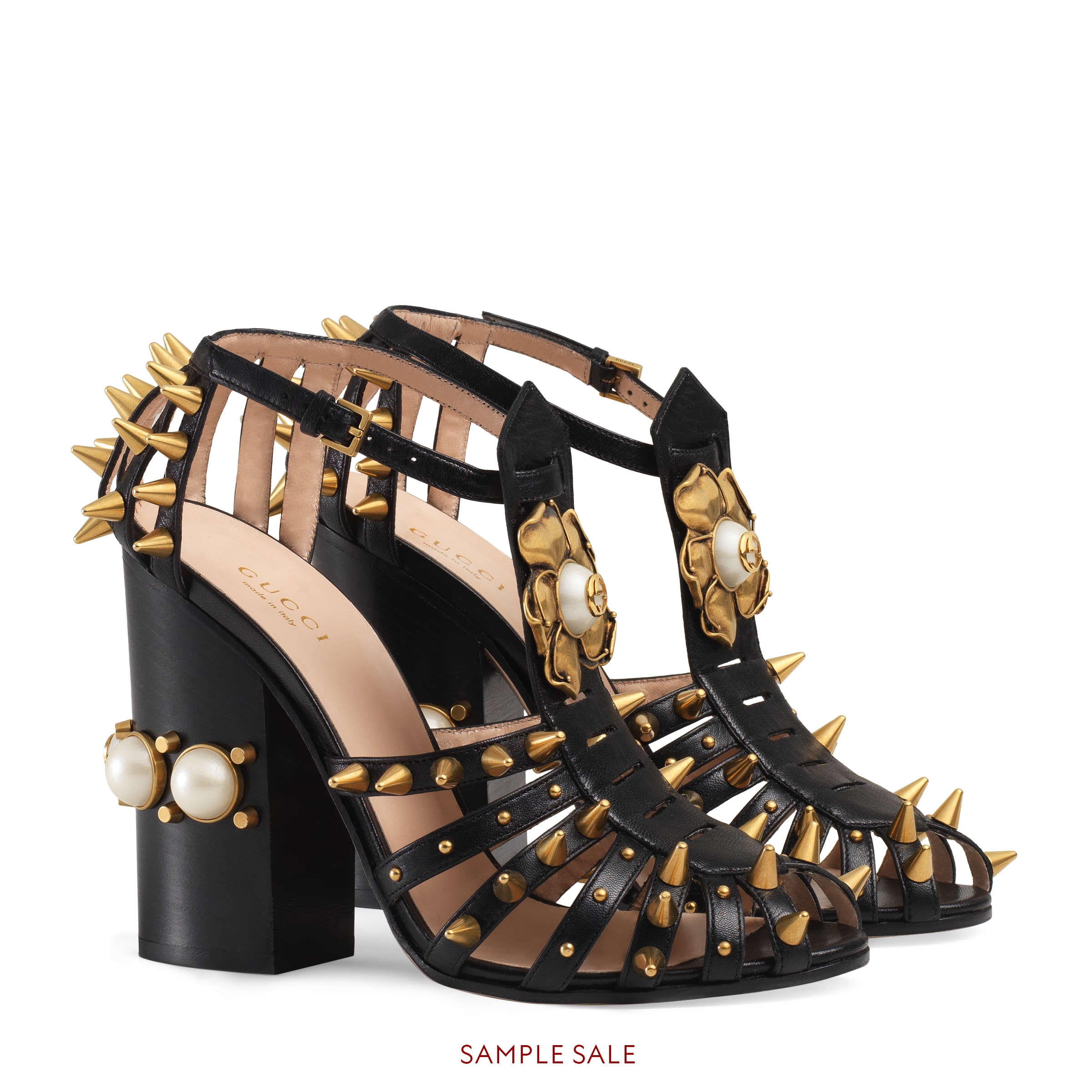 Leather studded sandal - Gucci Women's Sandals 430439C9D001000