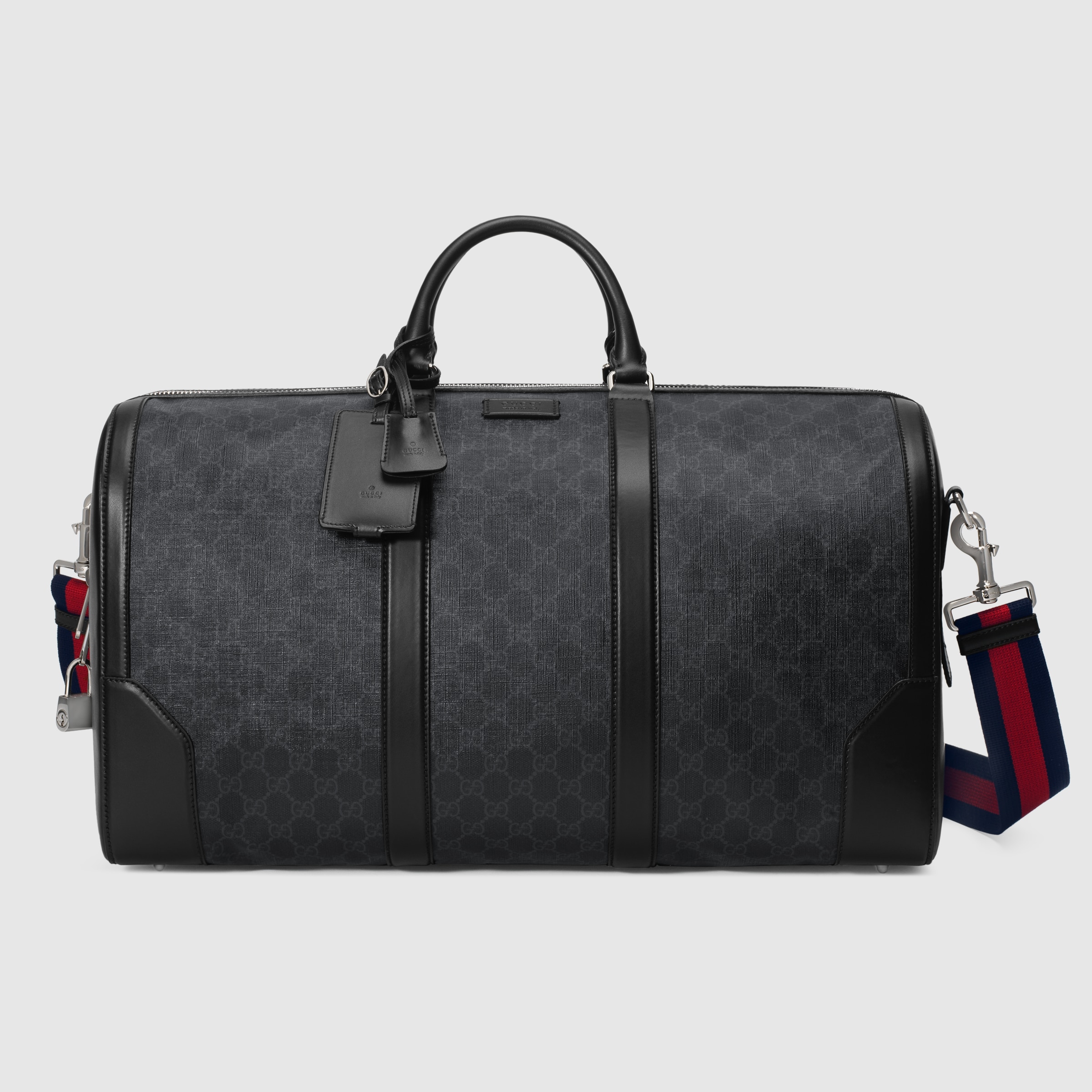 GG Supreme Large Black Carry-on Duffle | GUCCI® TH