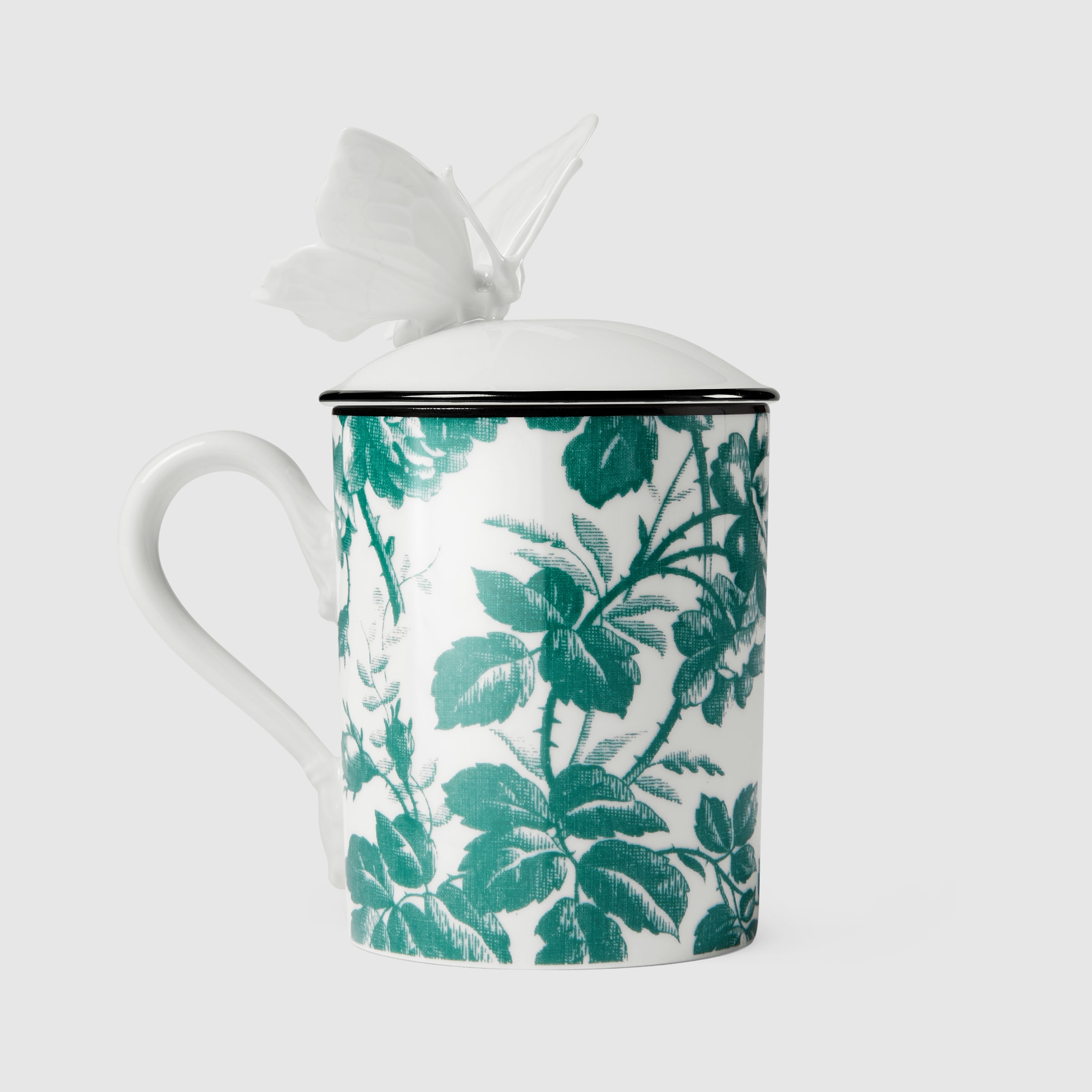 Green Herbarium Butterfly Mug | GUCCI® US