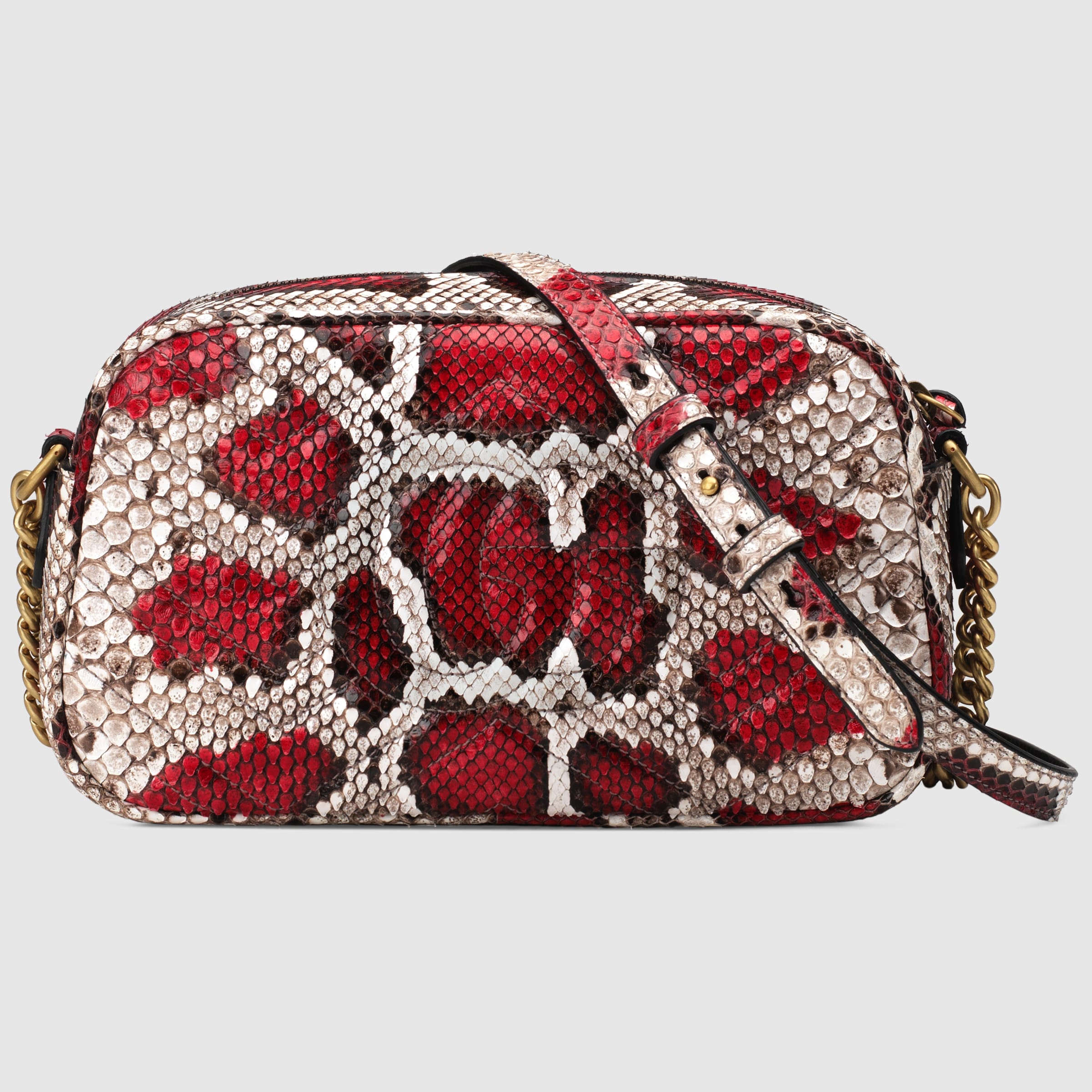 Red / Grey Python GG Marmont Small Shoulder Bag | GUCCI® International