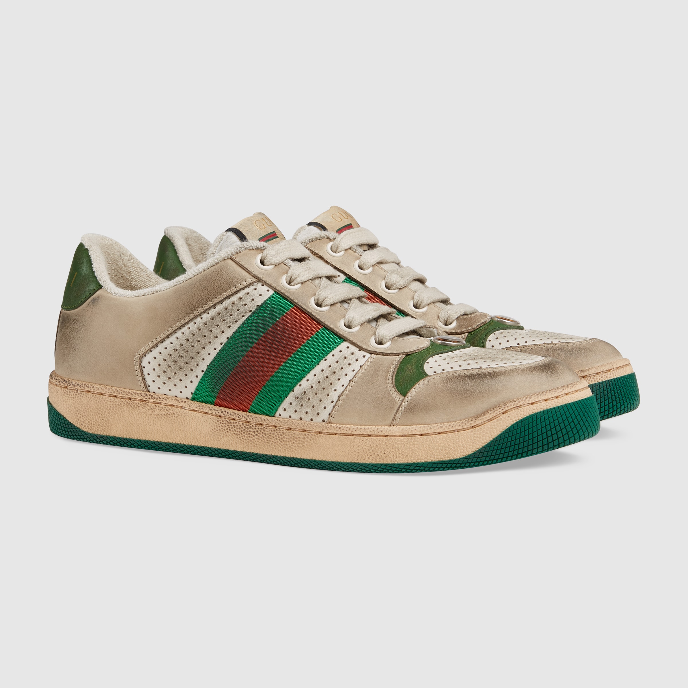 Baskets Screener en cuir femme | GUCCI® BE