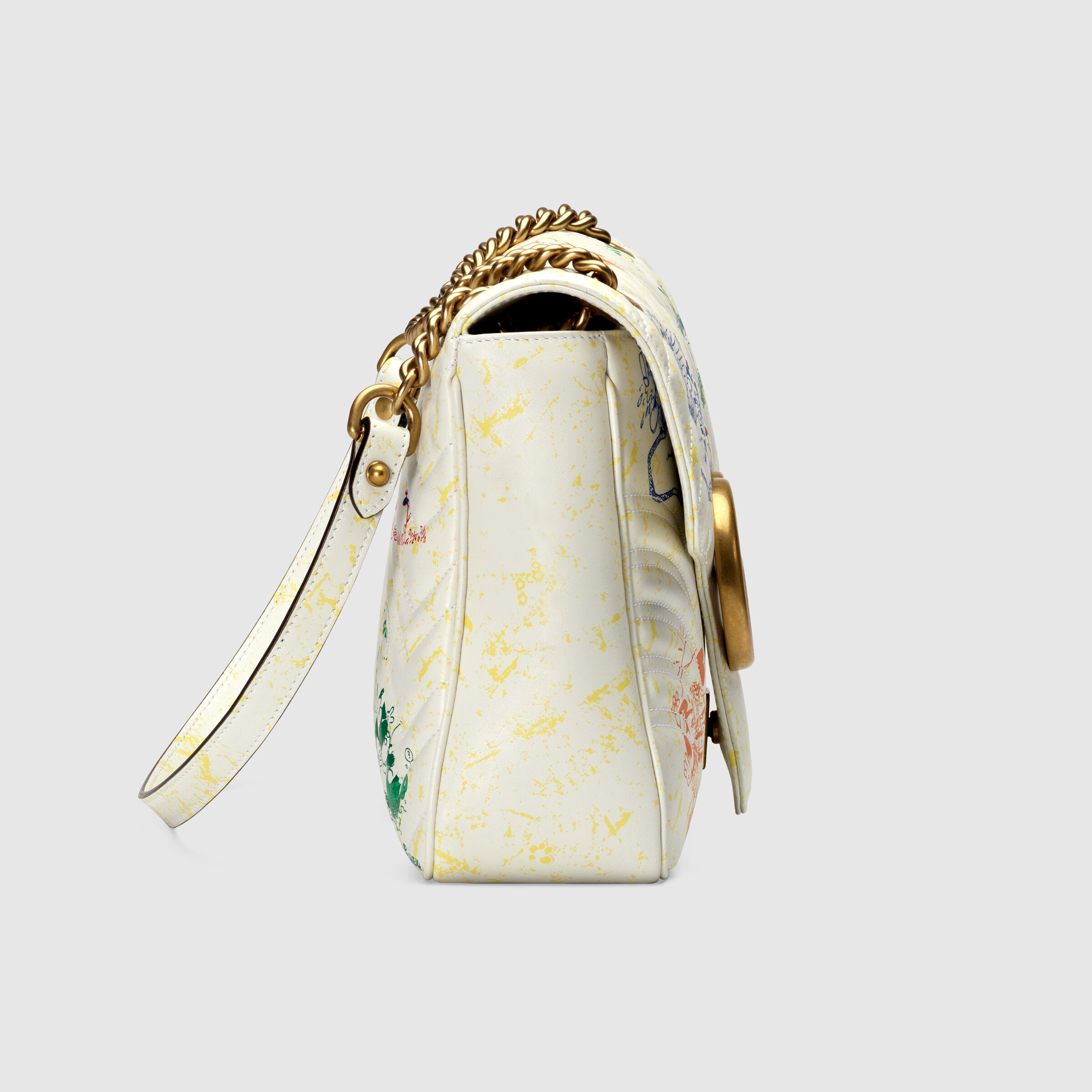 White Online Exclusive Disney x Gucci GG Marmont medium shoulder bag ...