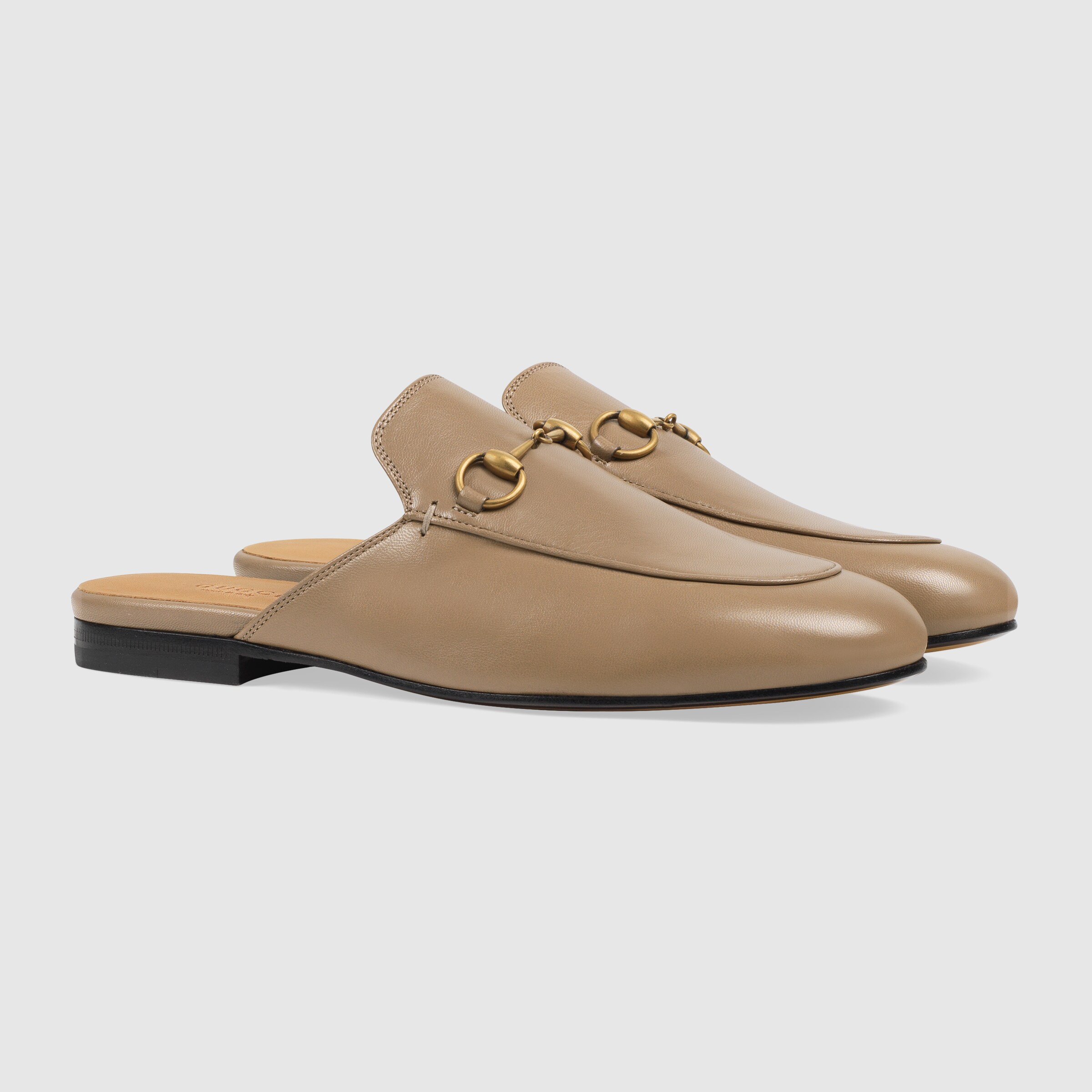 Brown Leather Women's Princetown Slipper | GUCCI® Australia