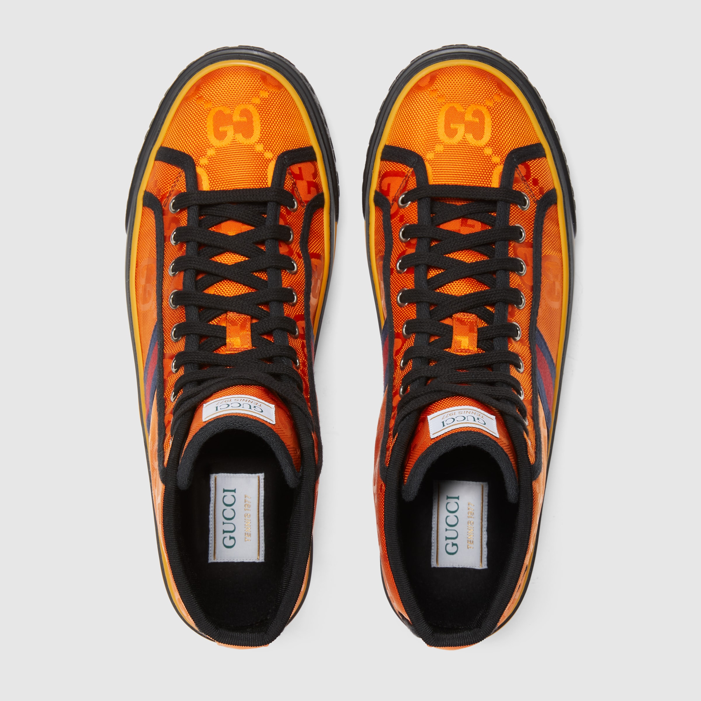 Men's Gucci Off The Grid high top sneaker in orange GG ECONYL® | GUCCI® BG