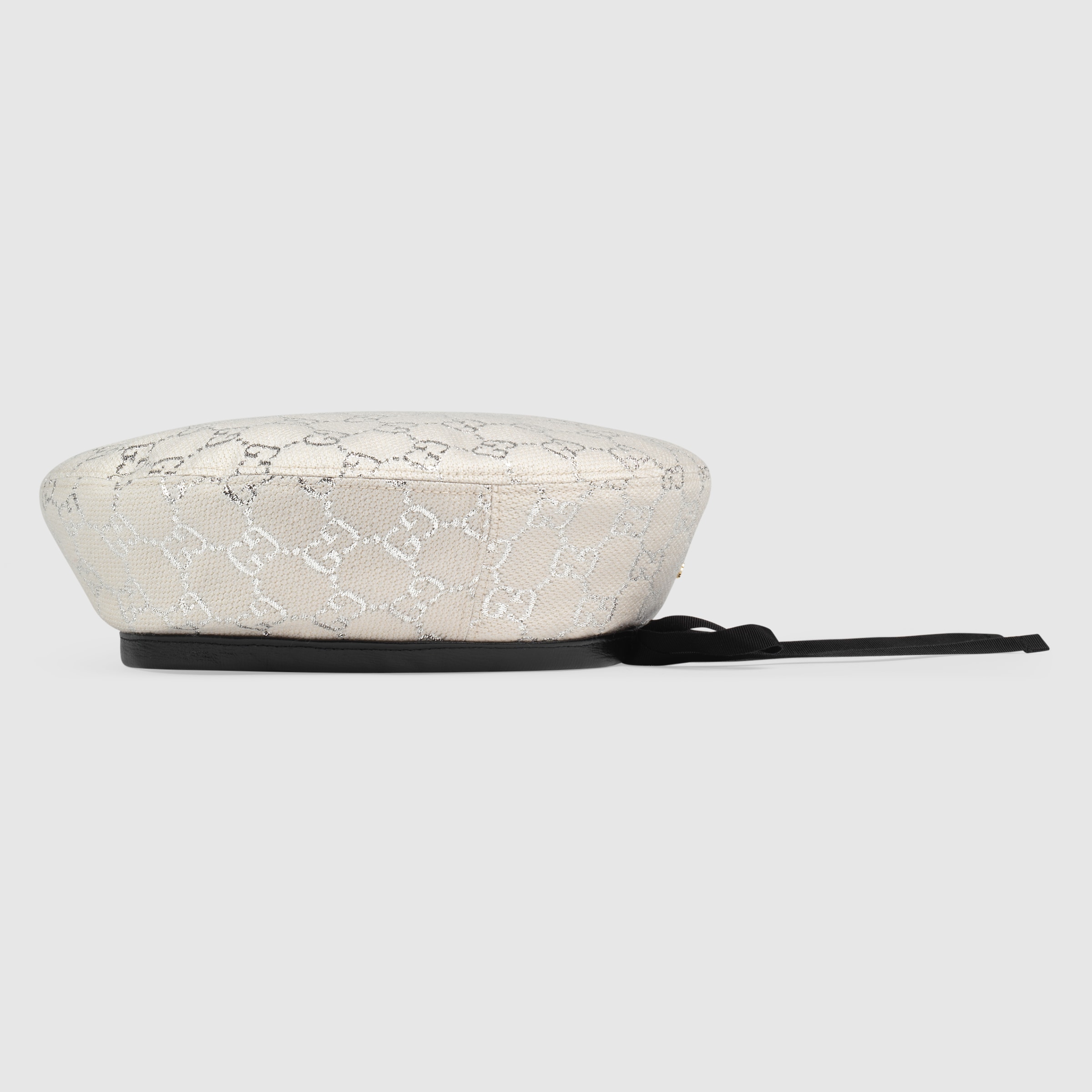 GG lamé beret in white | GUCCI® CZ