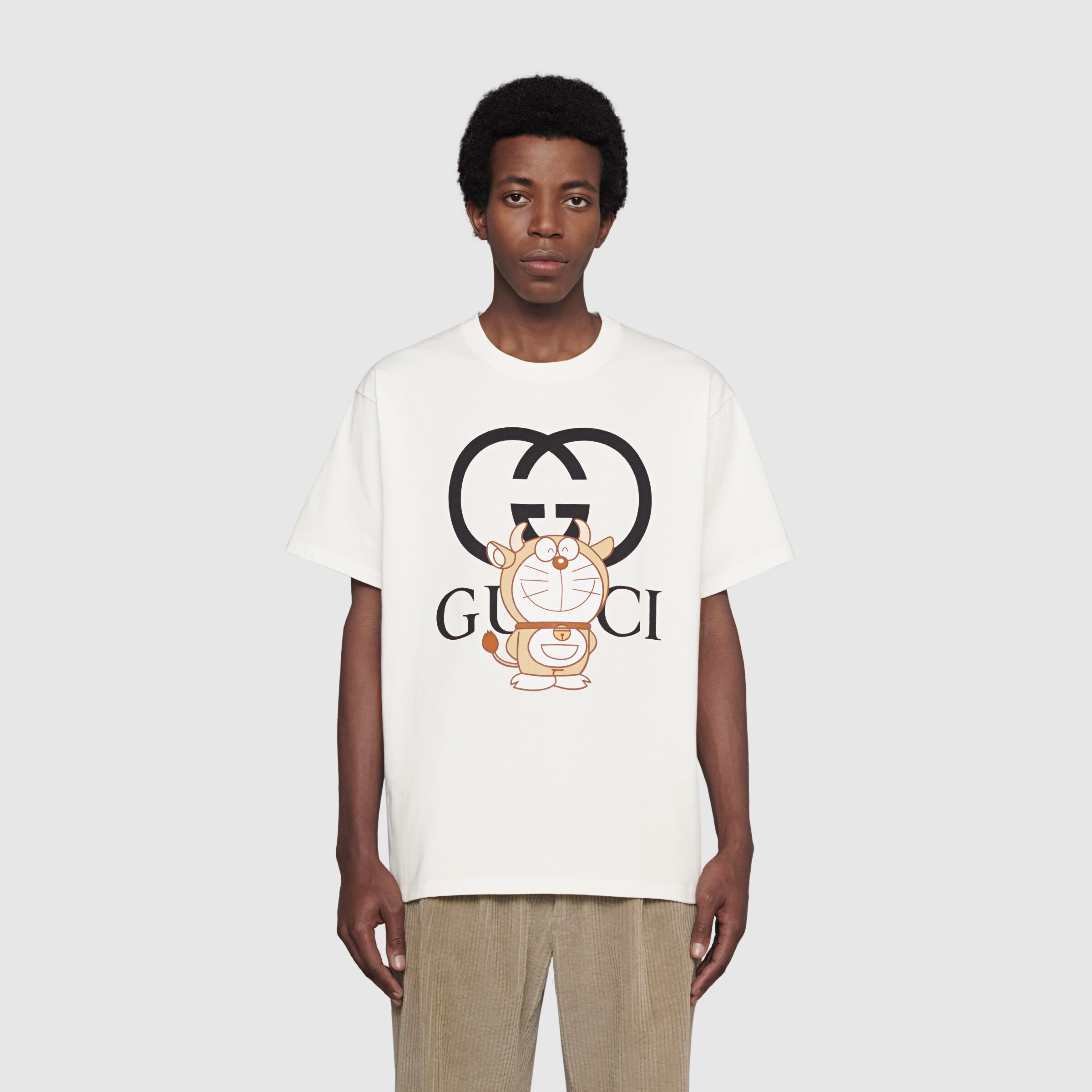 Übergroßes Doraemon x Gucci T-Shirt in elfenbein | GUCCI® DE