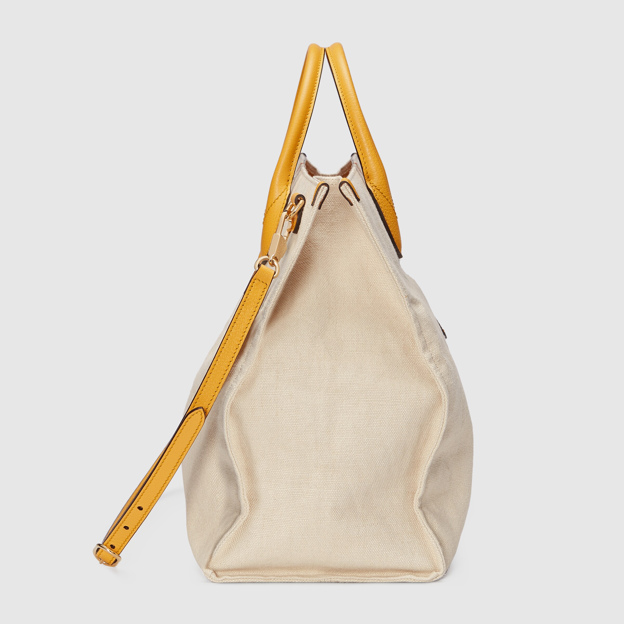 Foldable large tote bag in beige linen | GUCCI® Australia