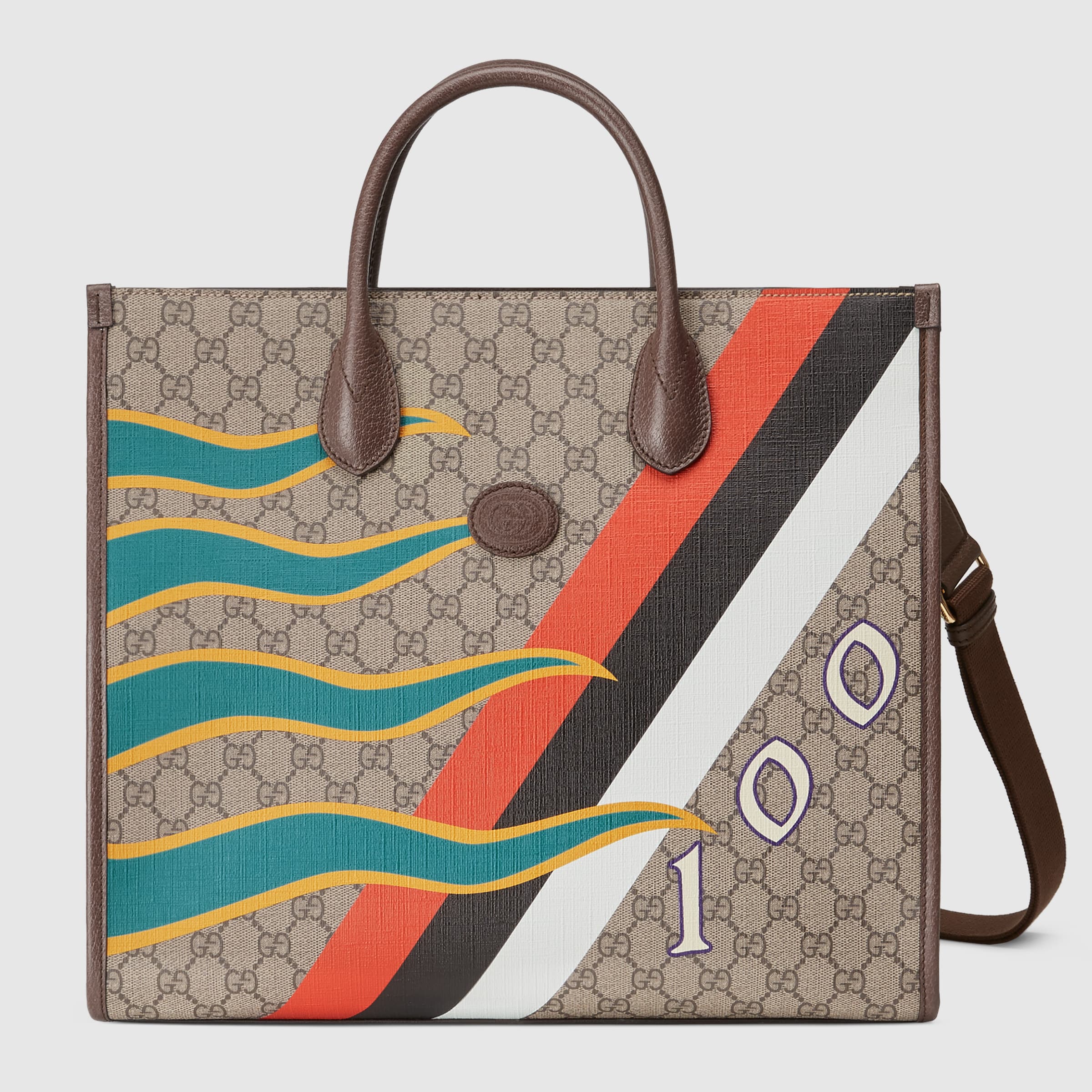Bolso tote mediano con estampado geométrico en GG supreme | GUCCI® ES