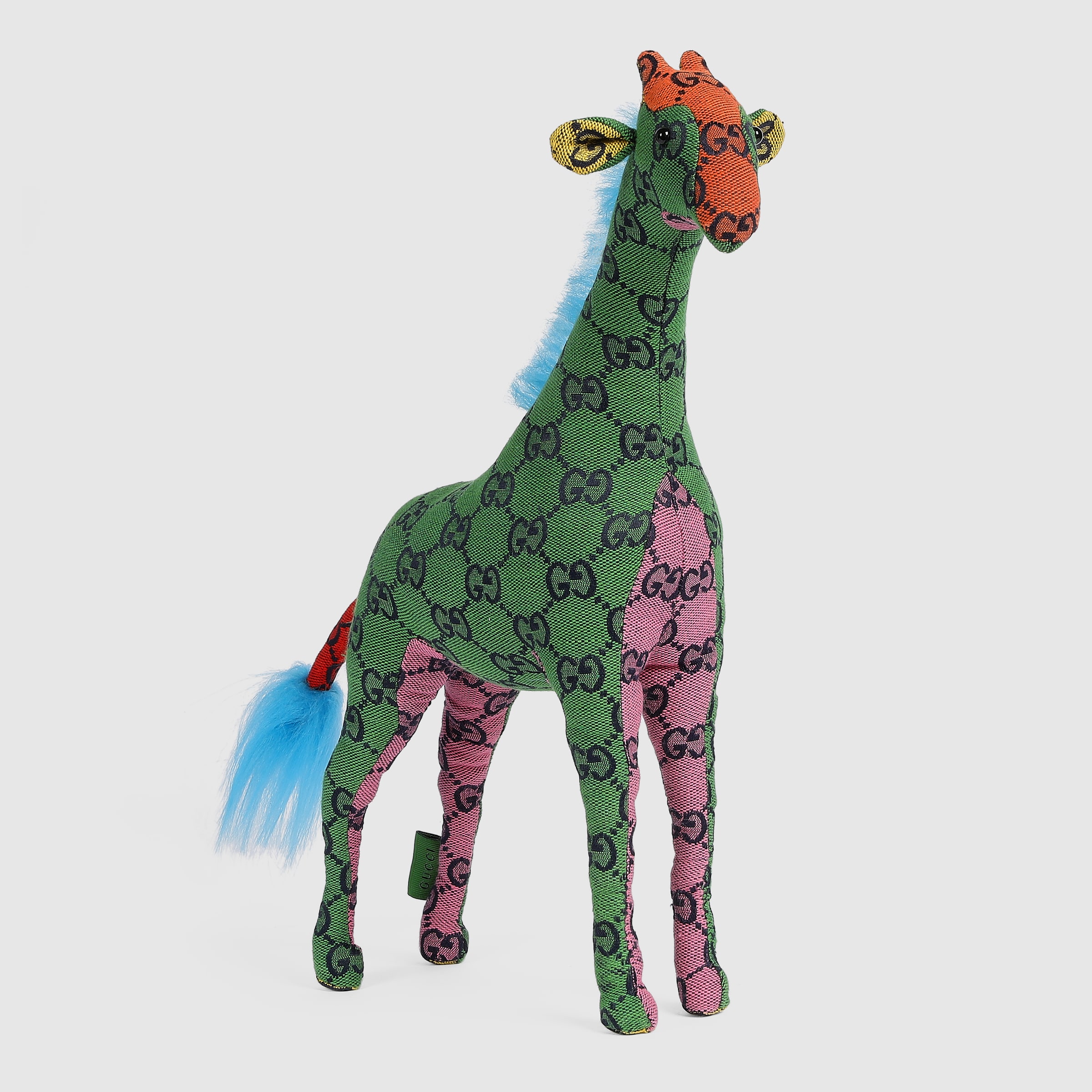 Giraffa di peluche decorativa in nuova tela GG in multicolore | GUCCI ...