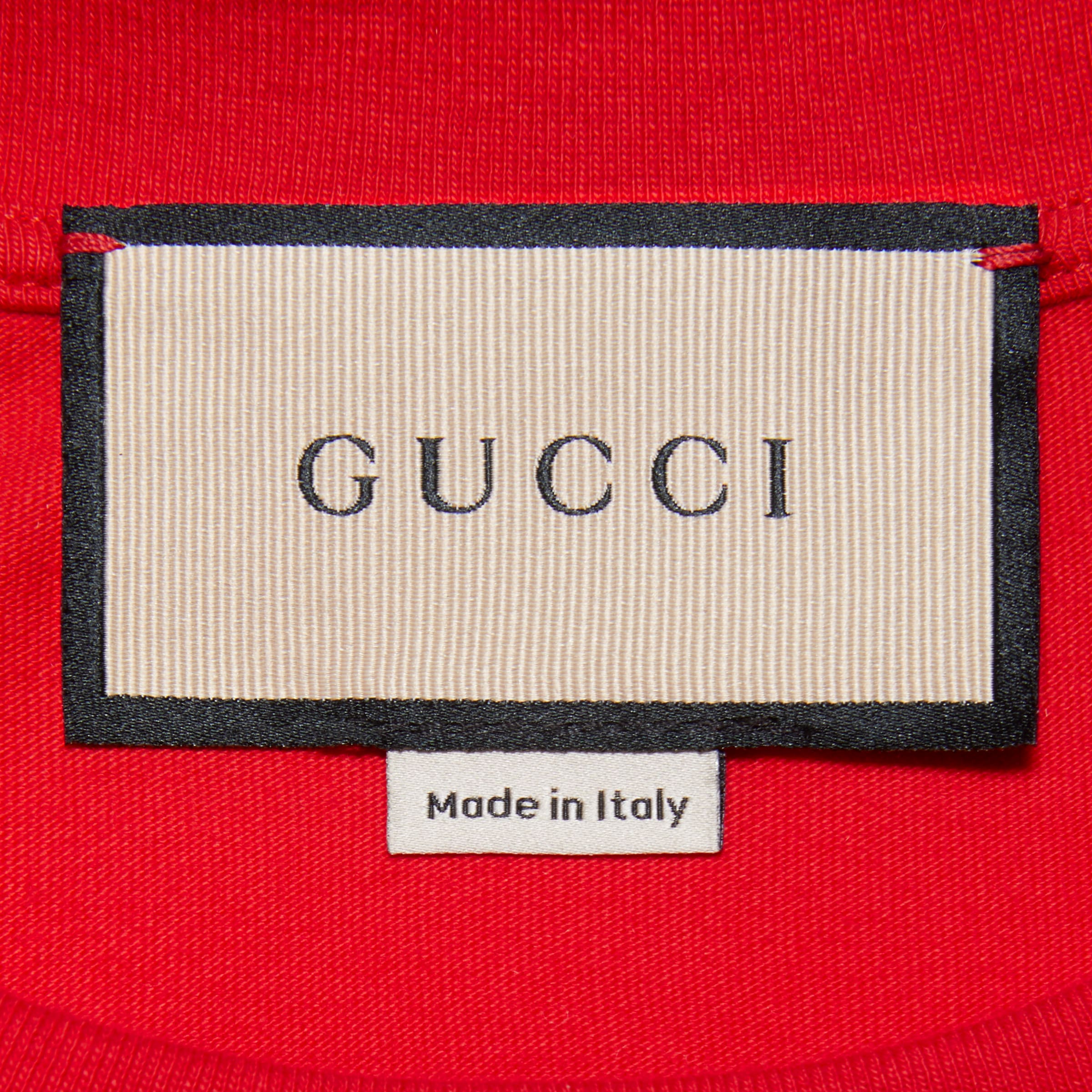 Camiseta de algodón y estampado Gucci Mirror en rojo | GUCCI® ES