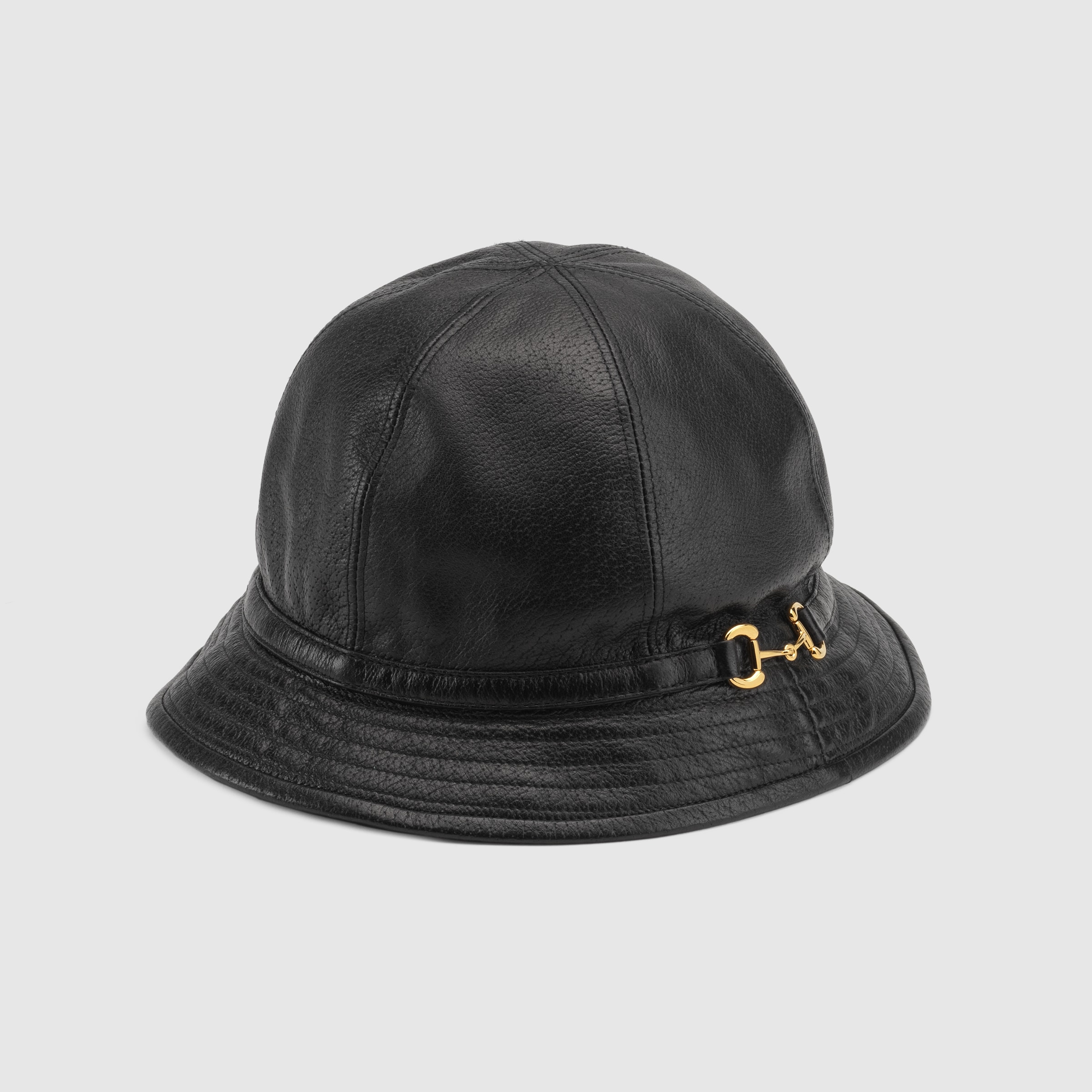 Cappello a cloche in pelle in nero | GUCCI® Italia