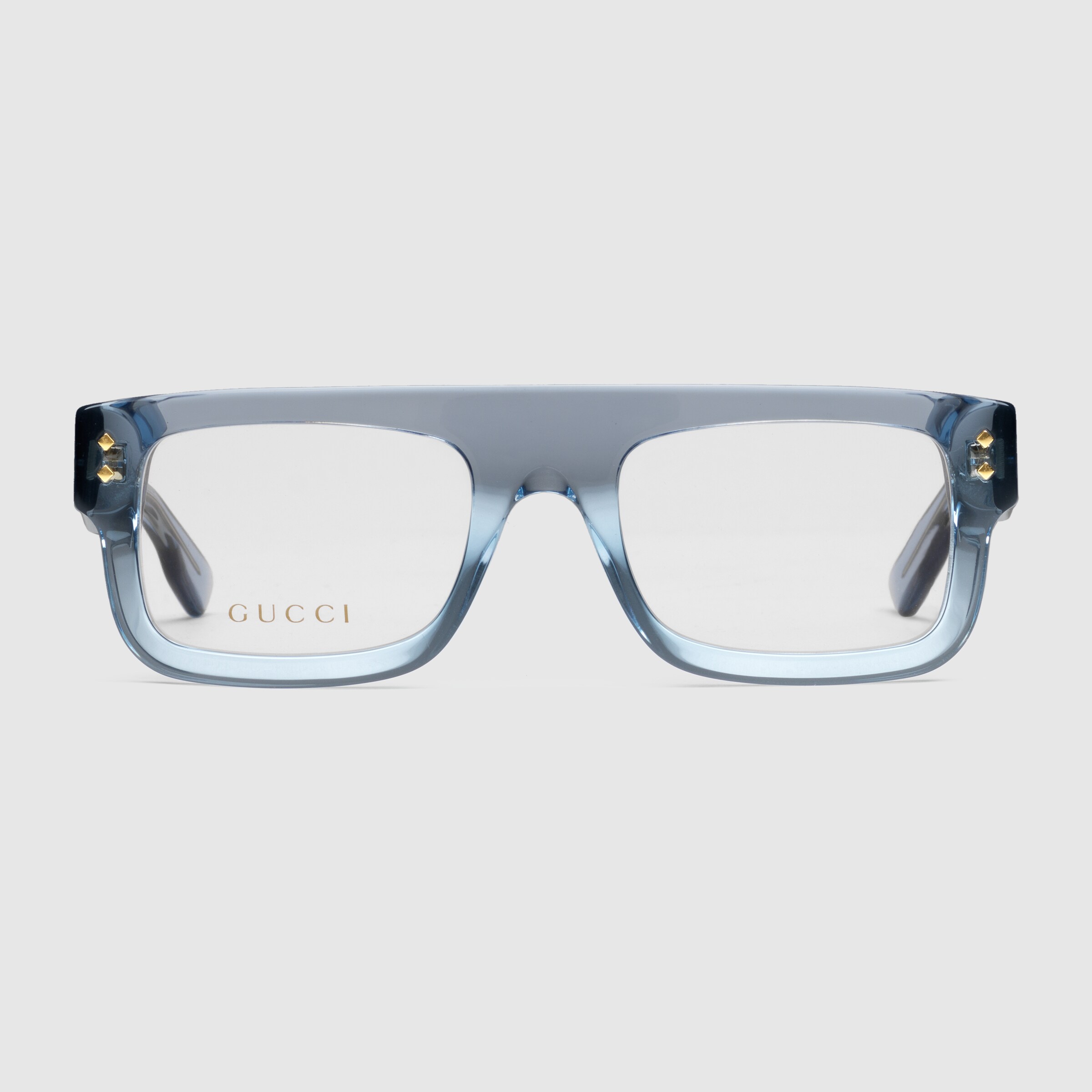 Rectangular optical frame in light blue acetate | GUCCI® NZ