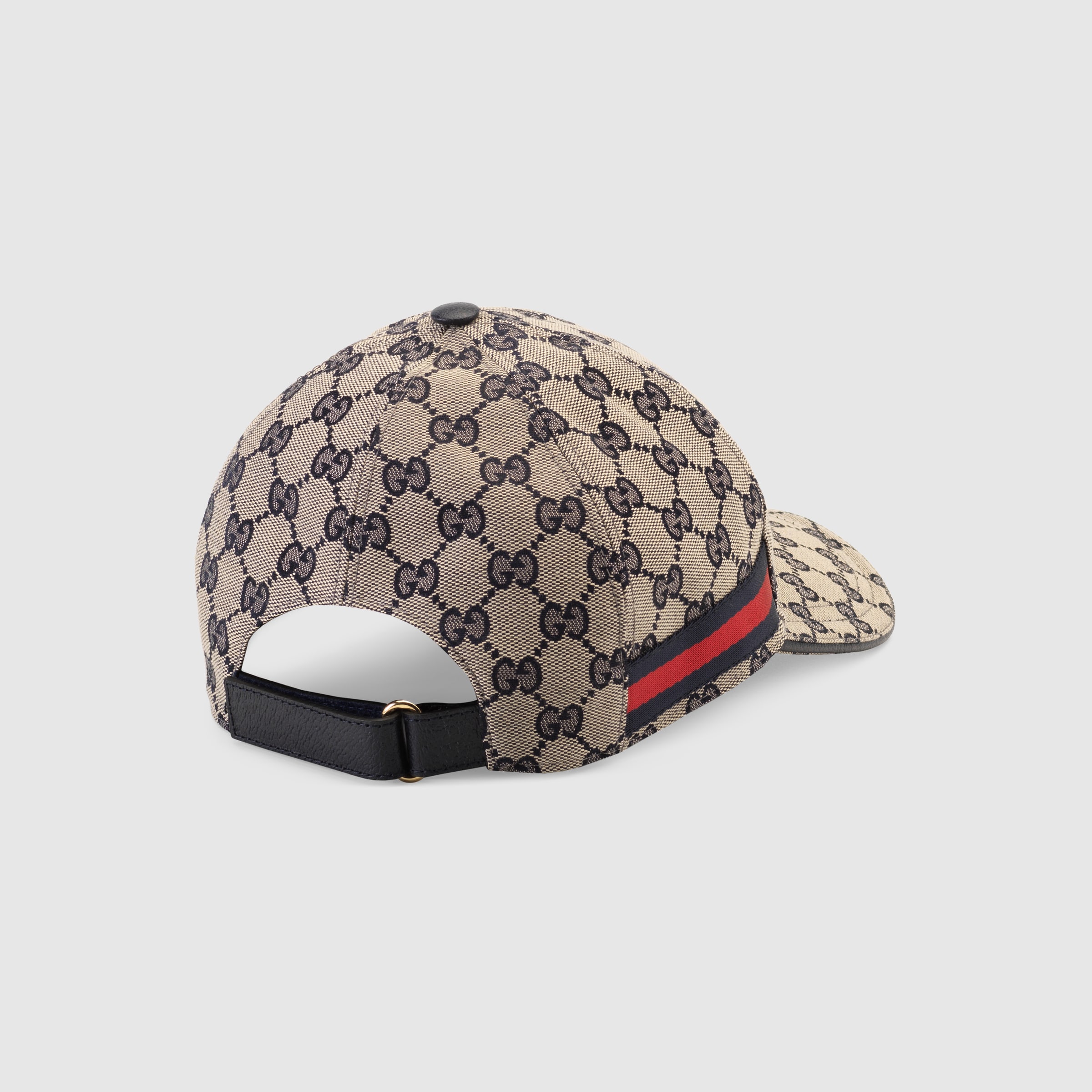 Casquette en toile Original GG avec bande Web en beige et bleu | GUCCI® FR