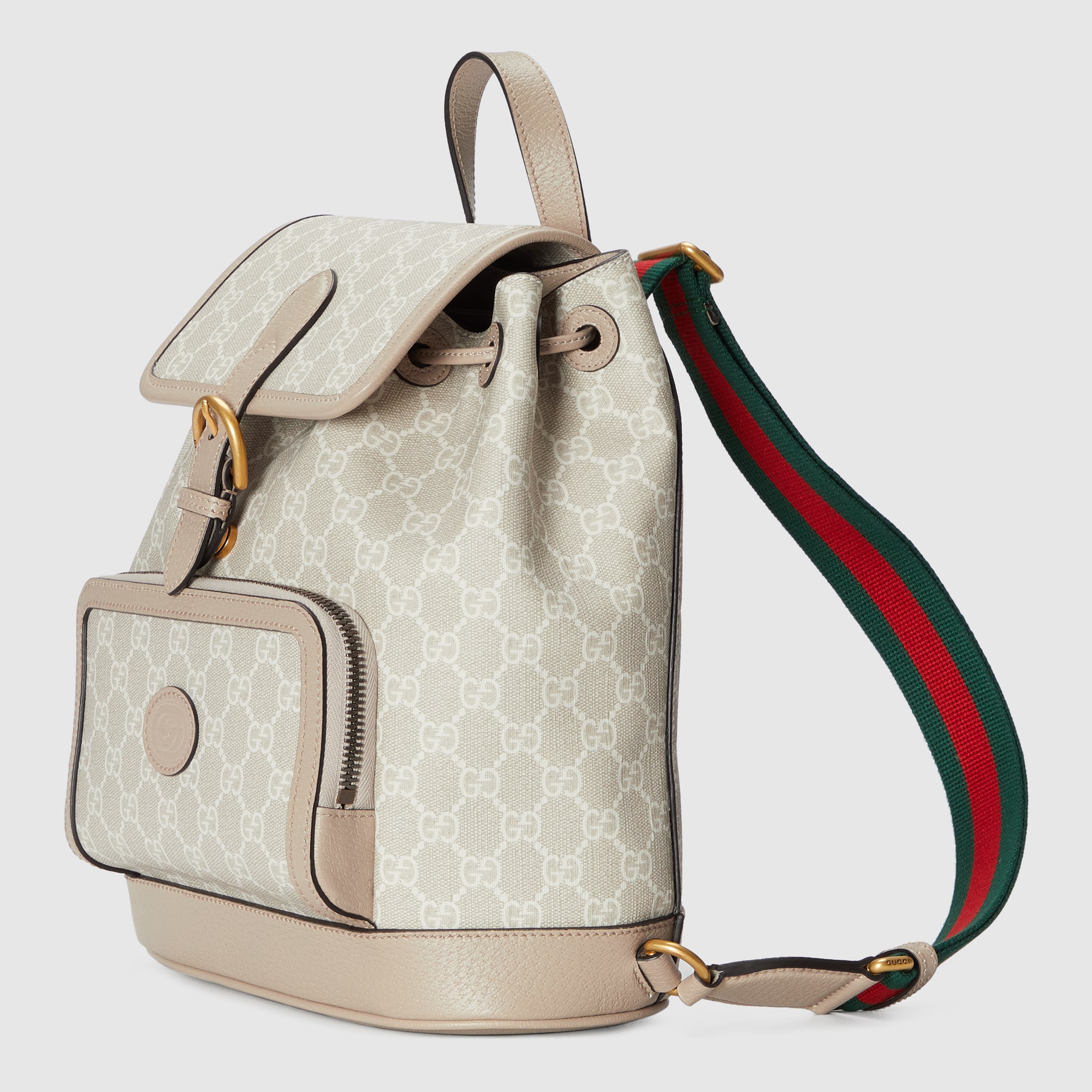 Small backpack with Interlocking G in beige and white GG Supreme ...