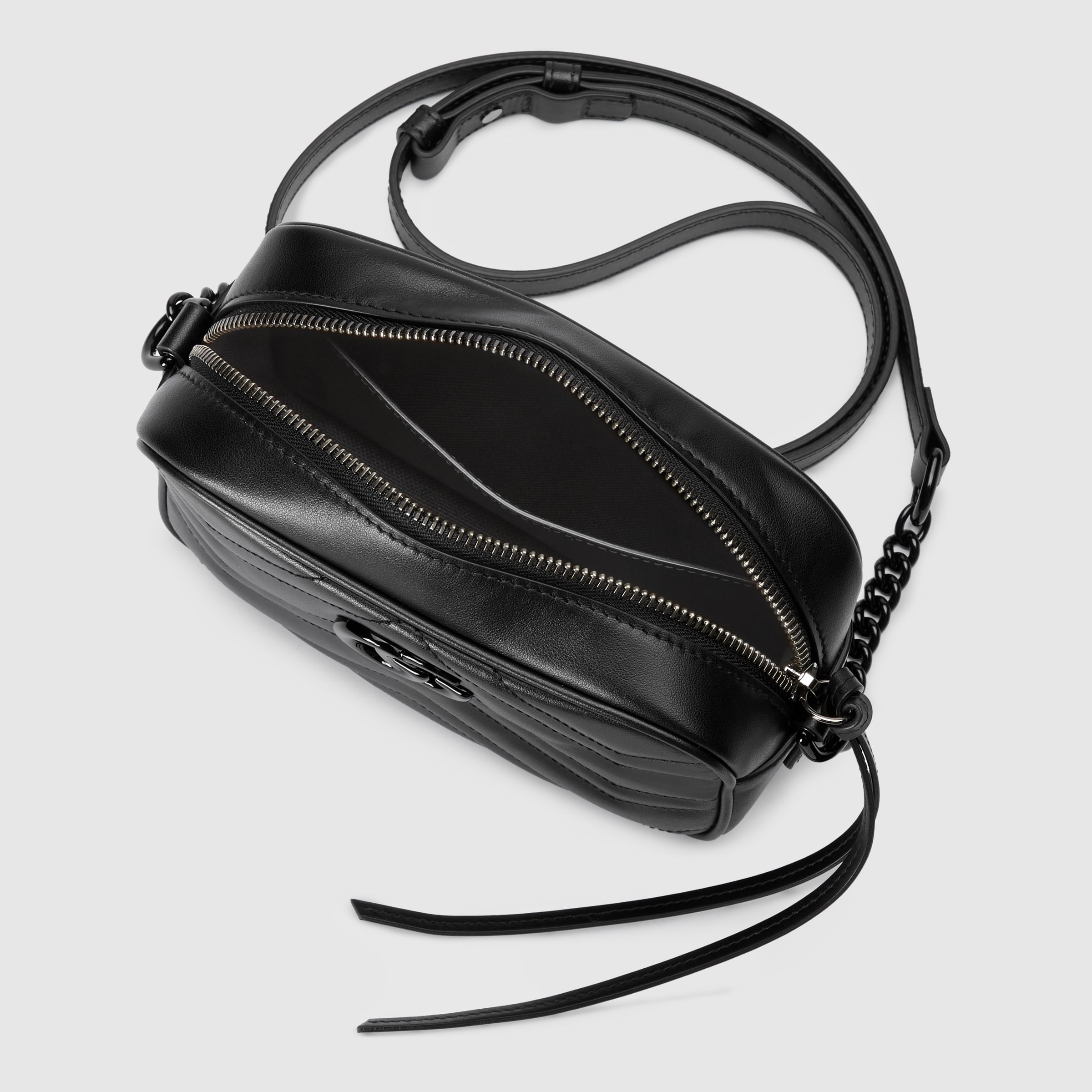 GG Marmont mini camera bag in black leather | GUCCI® US