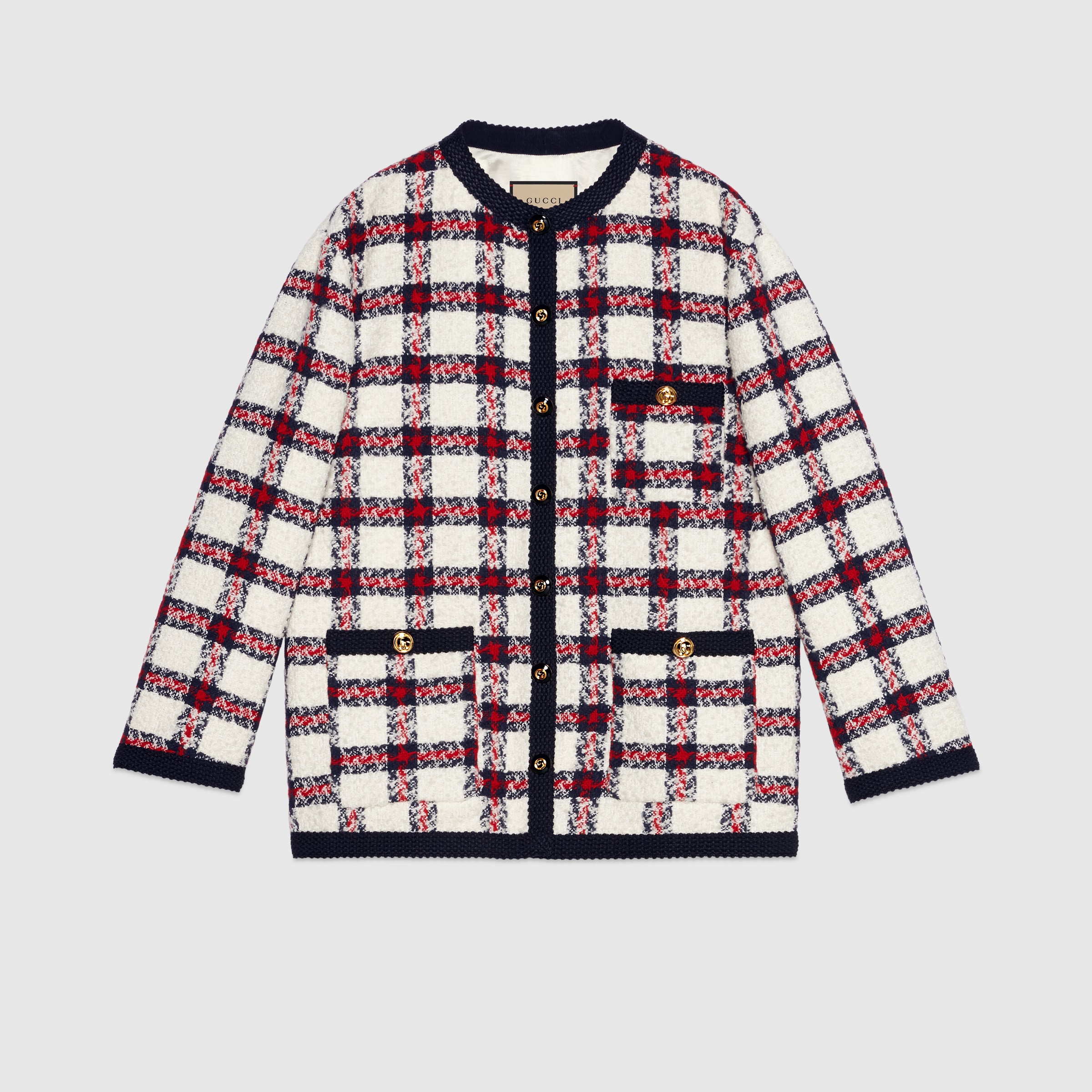Check tweed jacket in multicolour | GUCCI® Australia