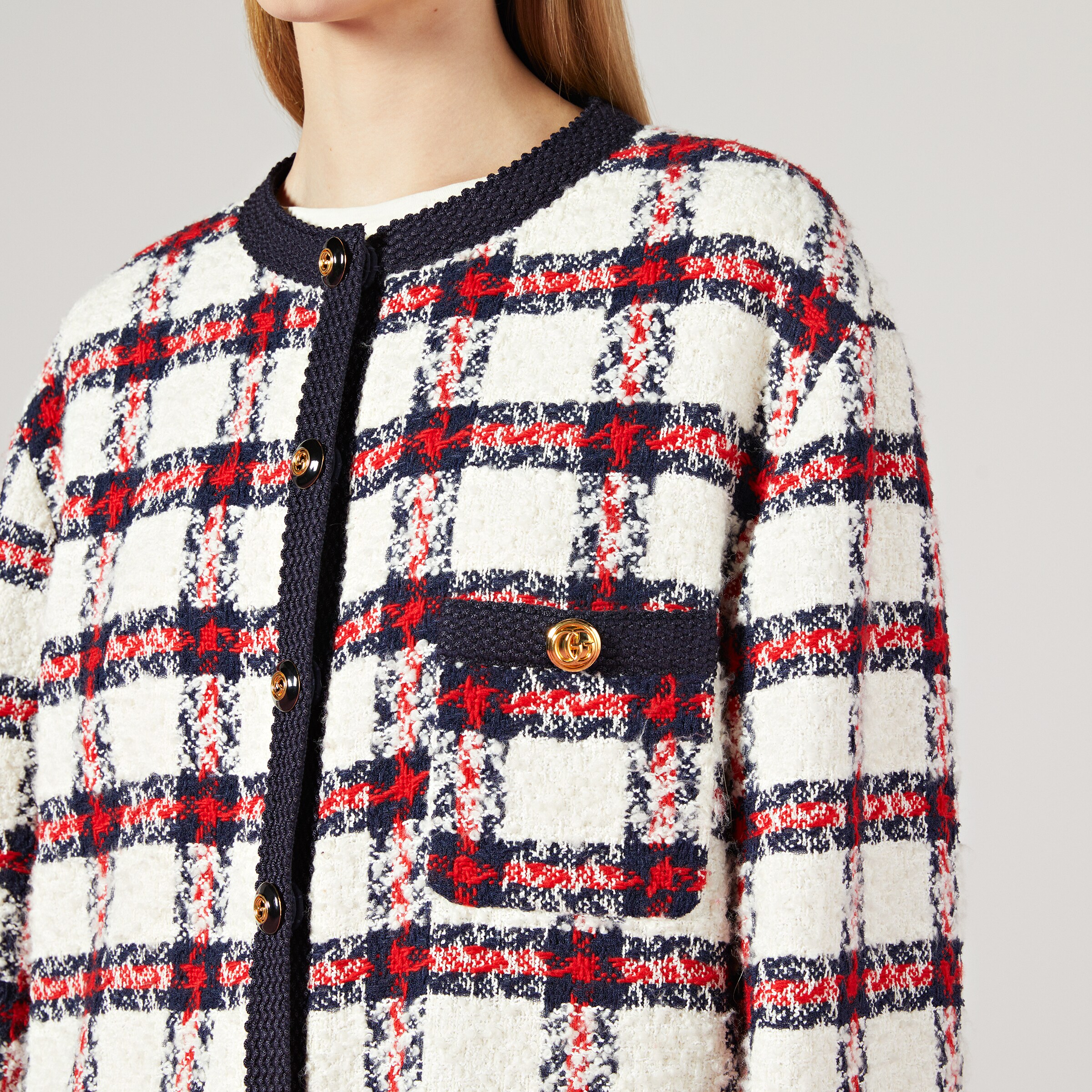 Check tweed jacket in multicolour | GUCCI® Australia