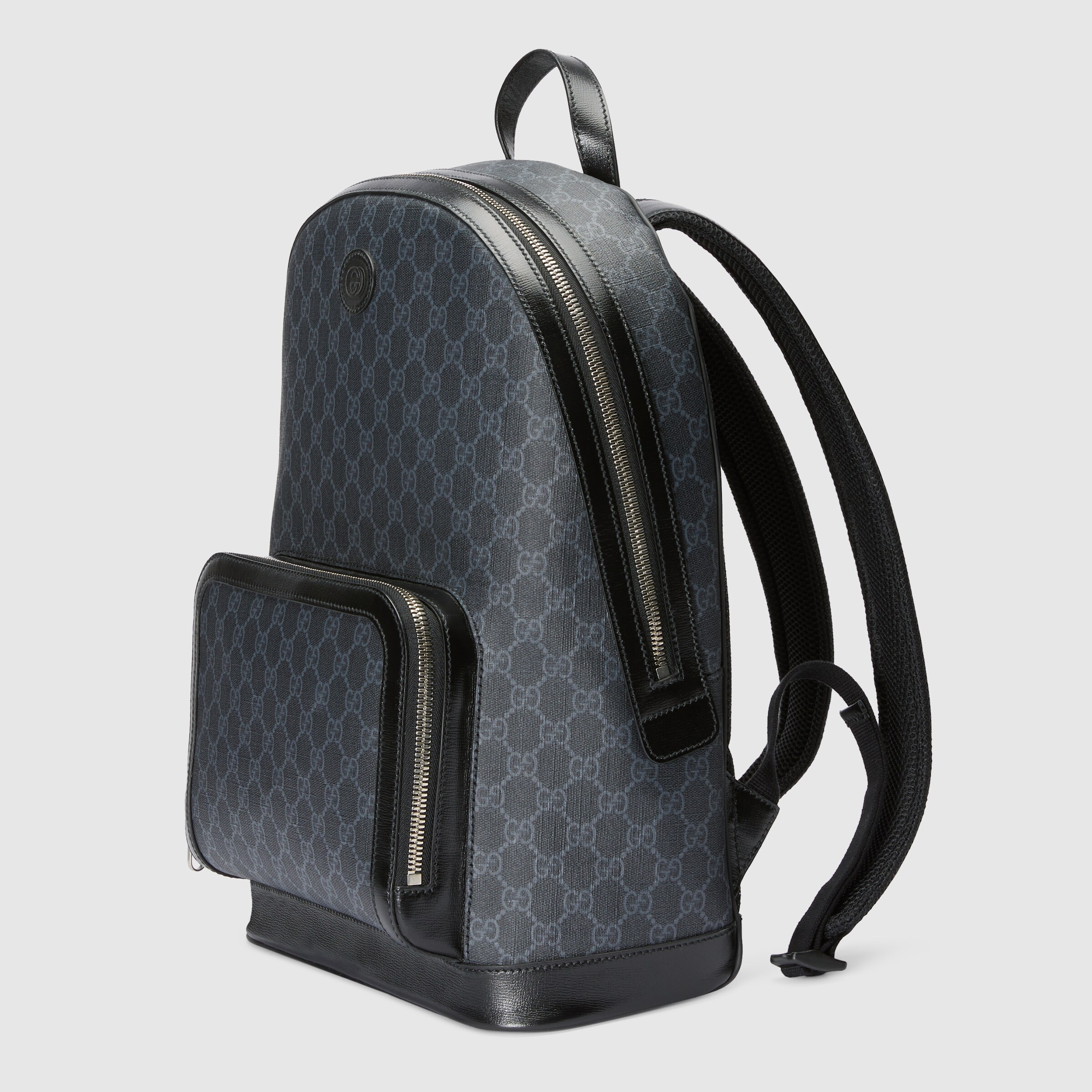 Medium backpack with Interlocking G in black Supreme | GUCCI® UK