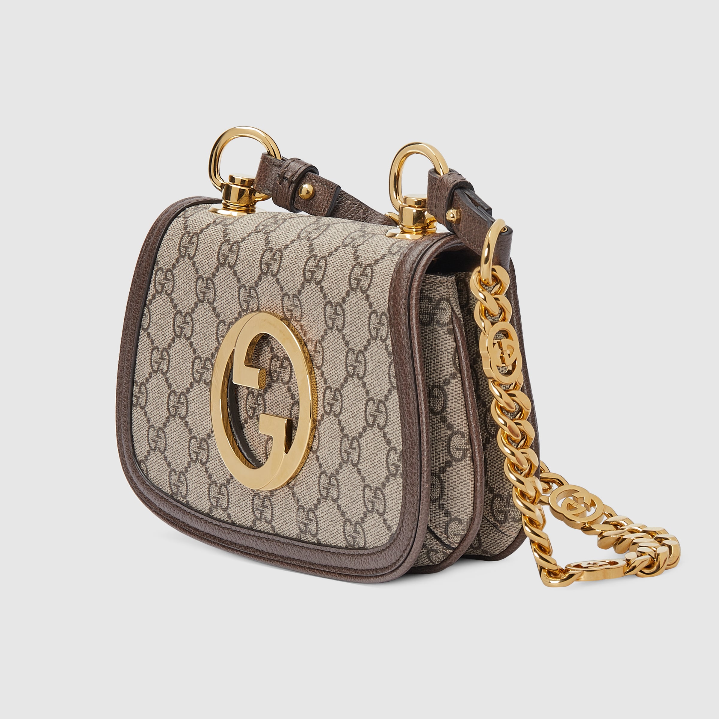 Gucci Blondie mini shoulder bag in beige and ebony GG Supreme | GUCCI® US