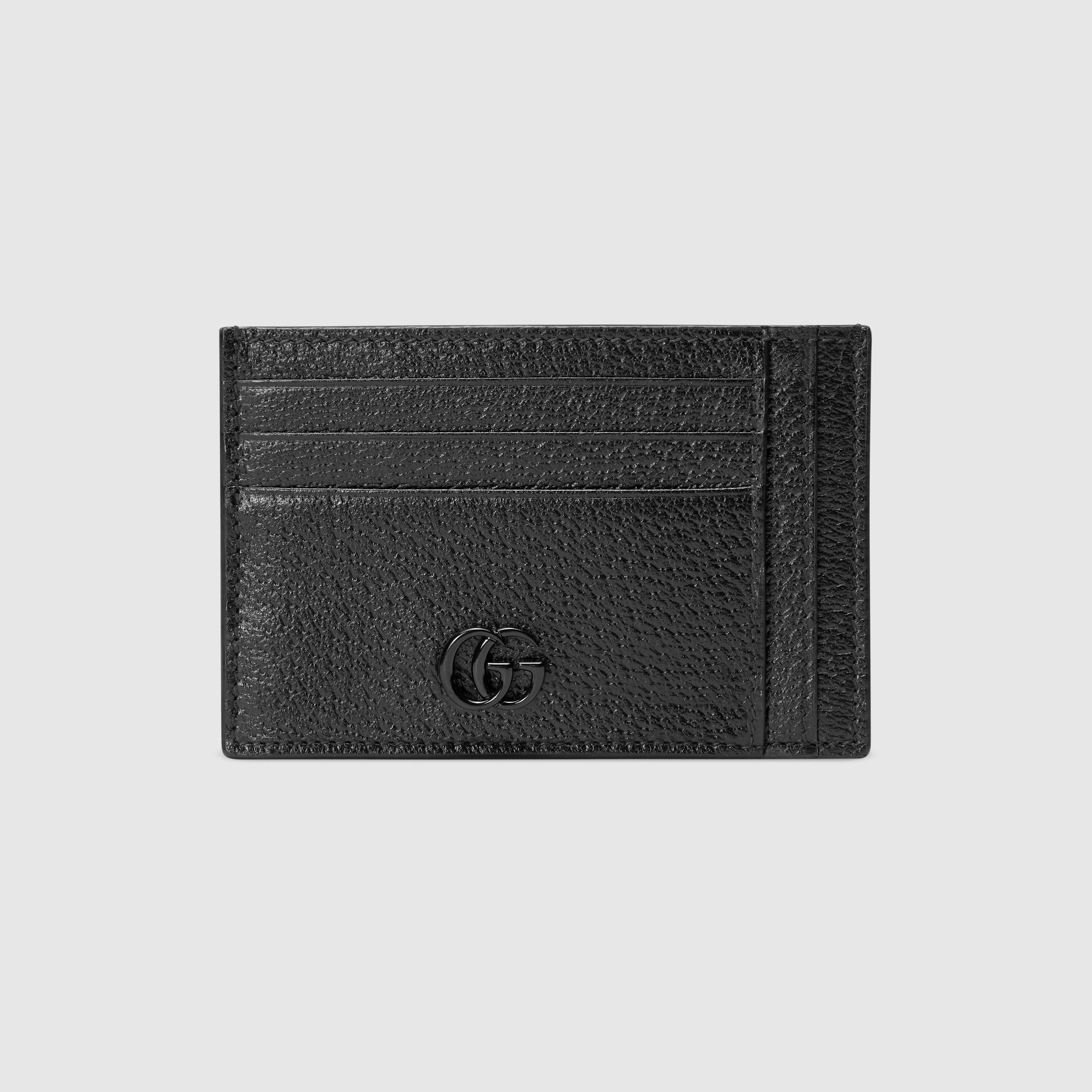 GG Marmont card case in black leather | GUCCI® US