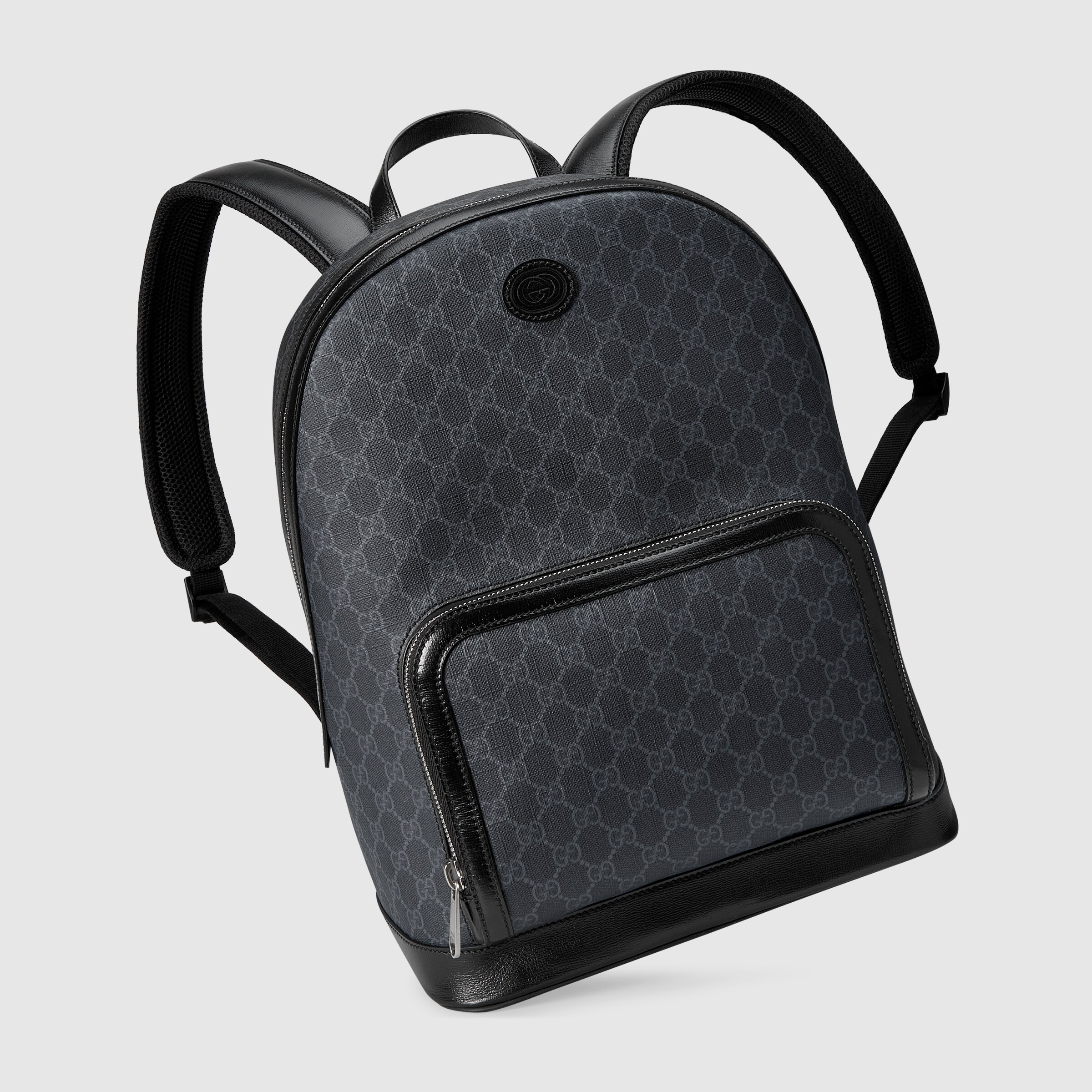 Medium backpack with Interlocking G in black Supreme | GUCCI® UK